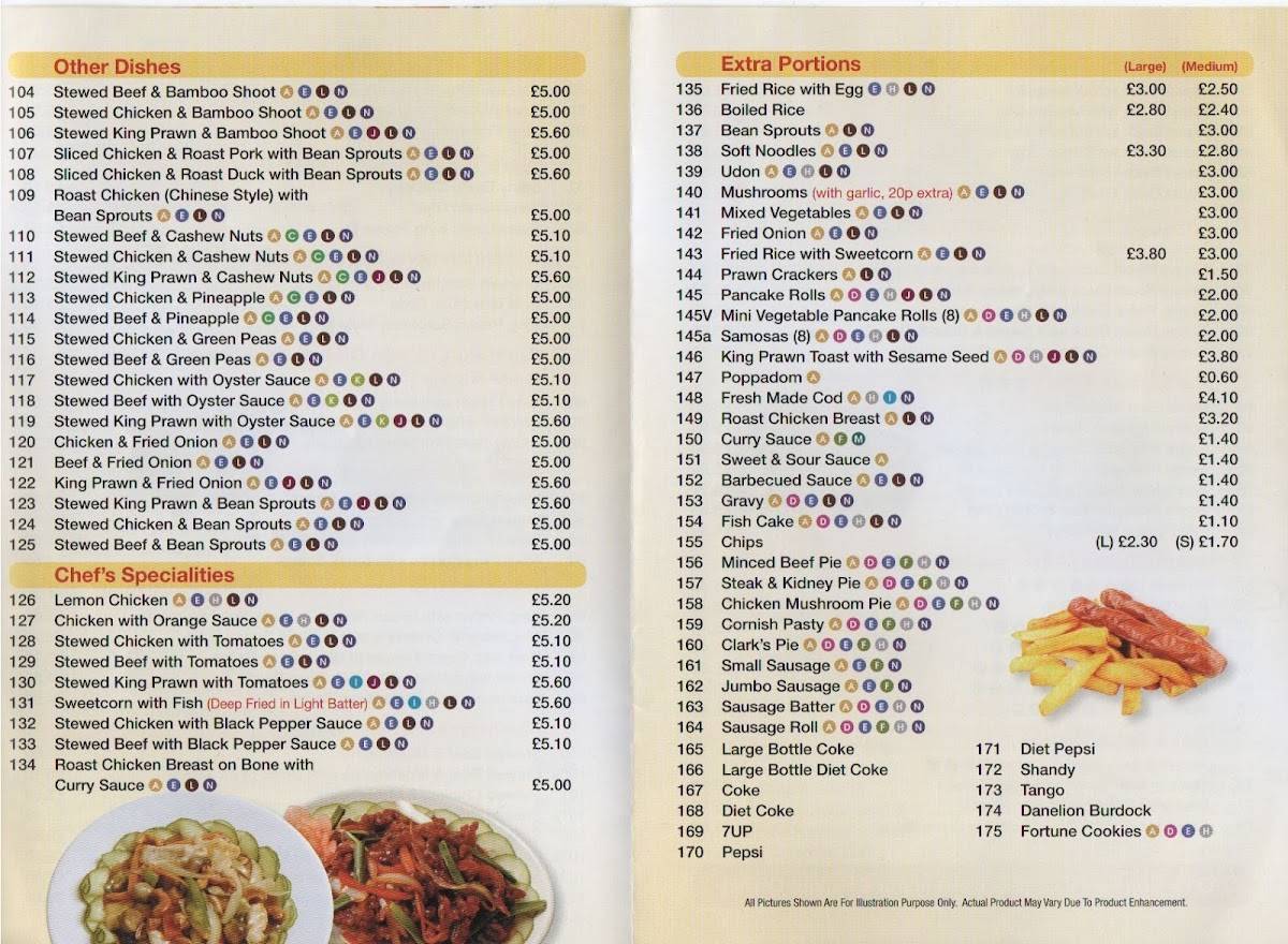 Menu at Spring Garden restaurant, Penarth