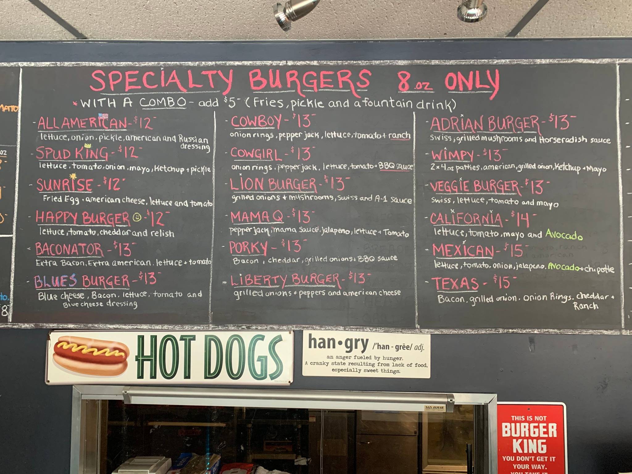 Menu at Spud Shack restaurant, Pine Plains