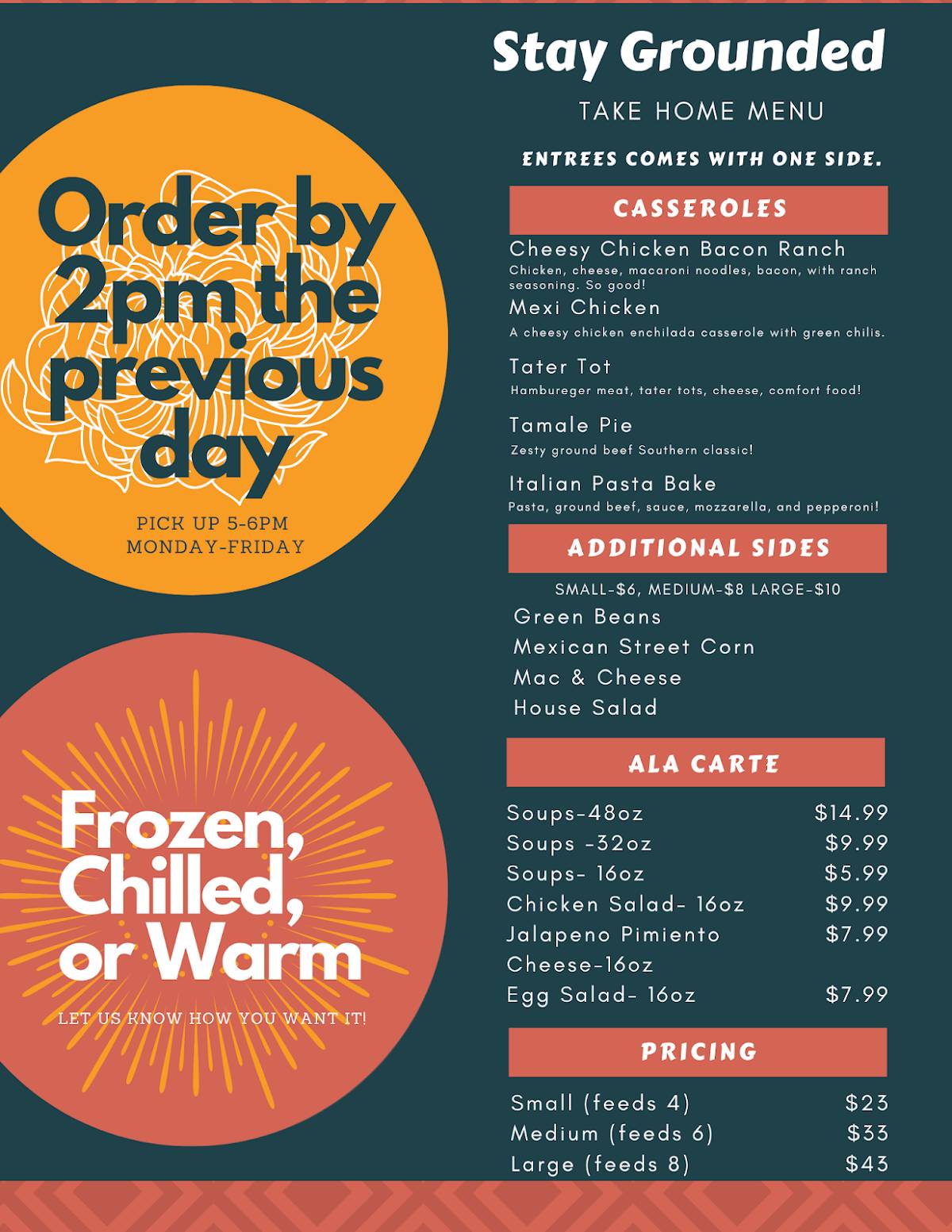 Menu at Stay Grounded Coffee Cafe, Bonham
