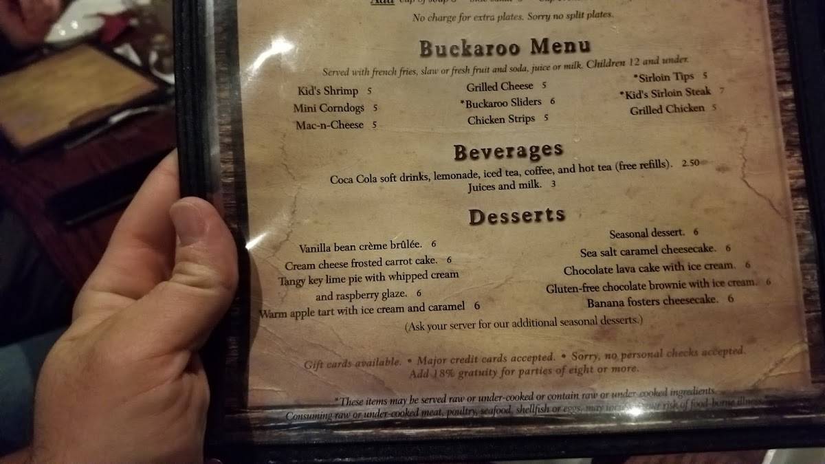 Menu at Duke's Steakhouse, Castle Pines