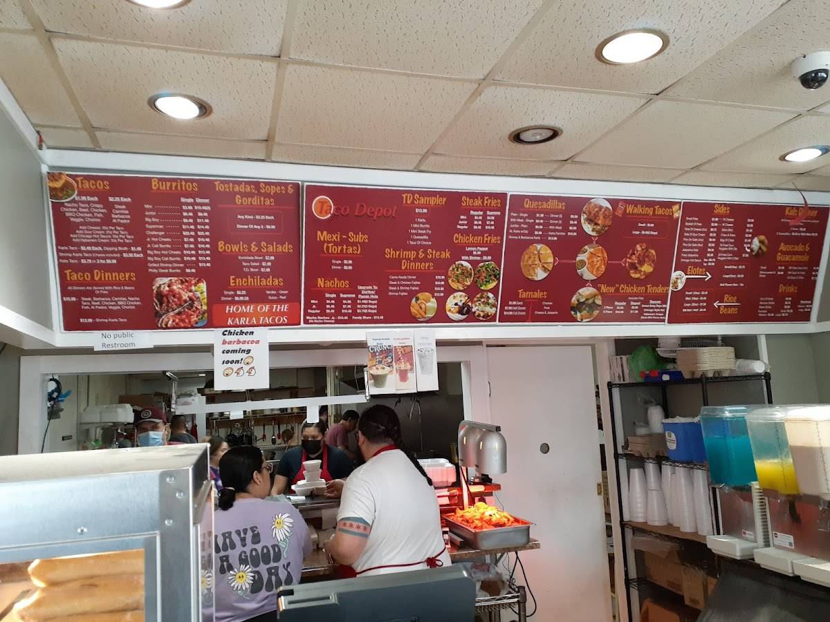 Menu at Taco Depot steakhouse, Merrillville, 851 W 57th Ave