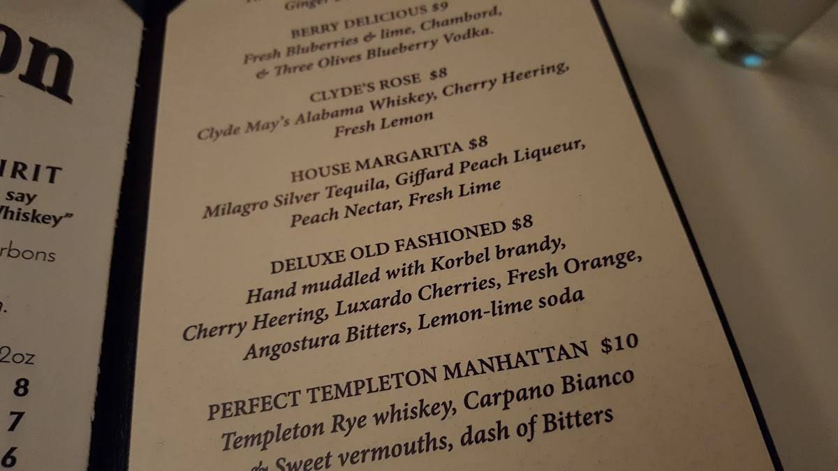 Menu at The Packing House steakhouse, Milwaukee