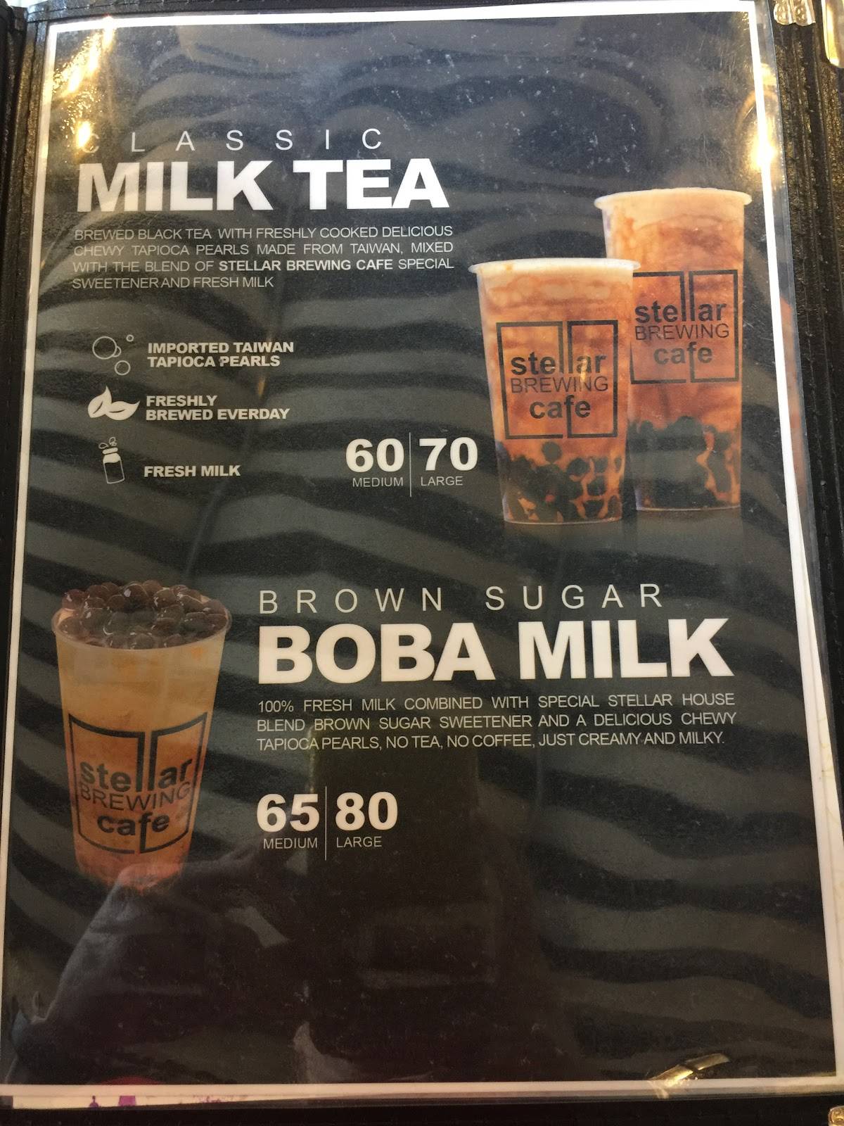 Menu at Stellar Brewing Cafe, Tagaytay, Tagaytay