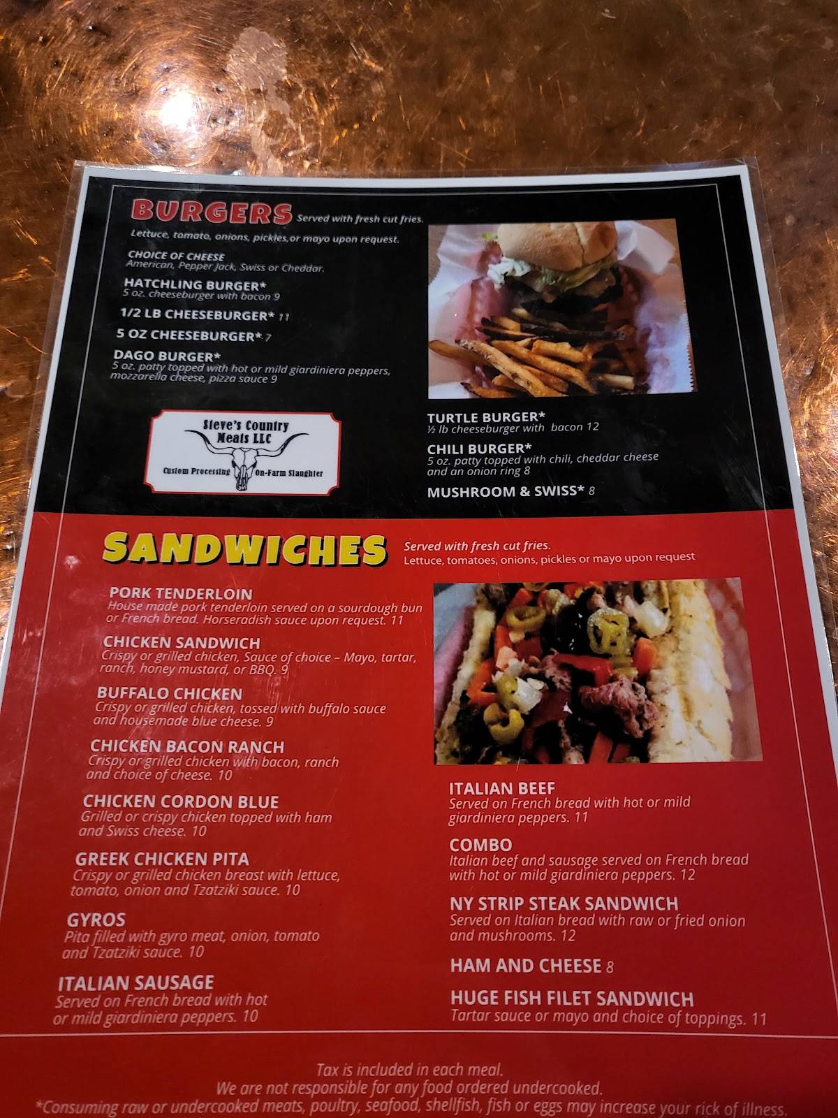 Menu at Thirsty Turtle pub & bar, Stoddard