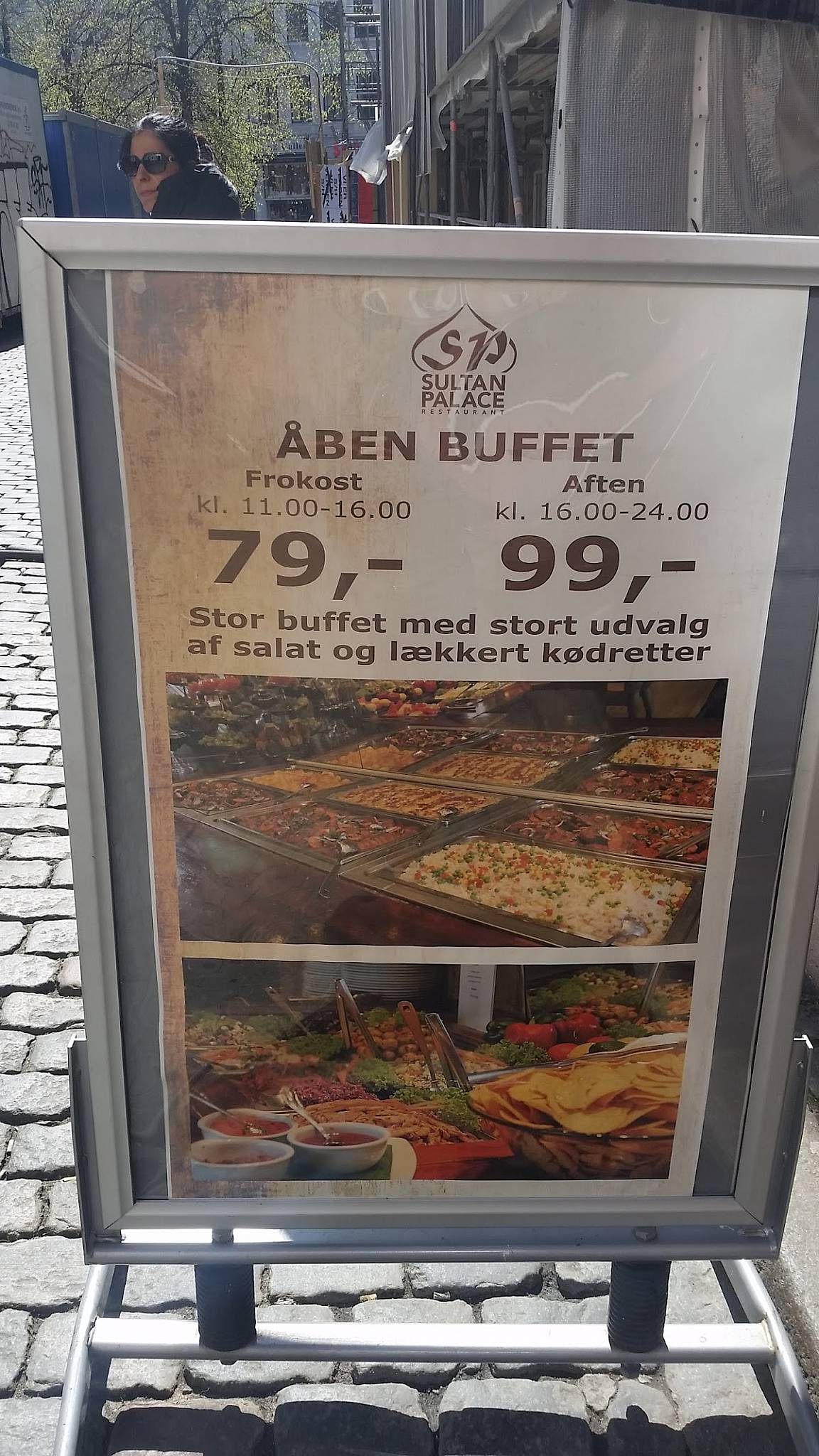 Menu at Sultan Palace restaurant, Copenhagen
