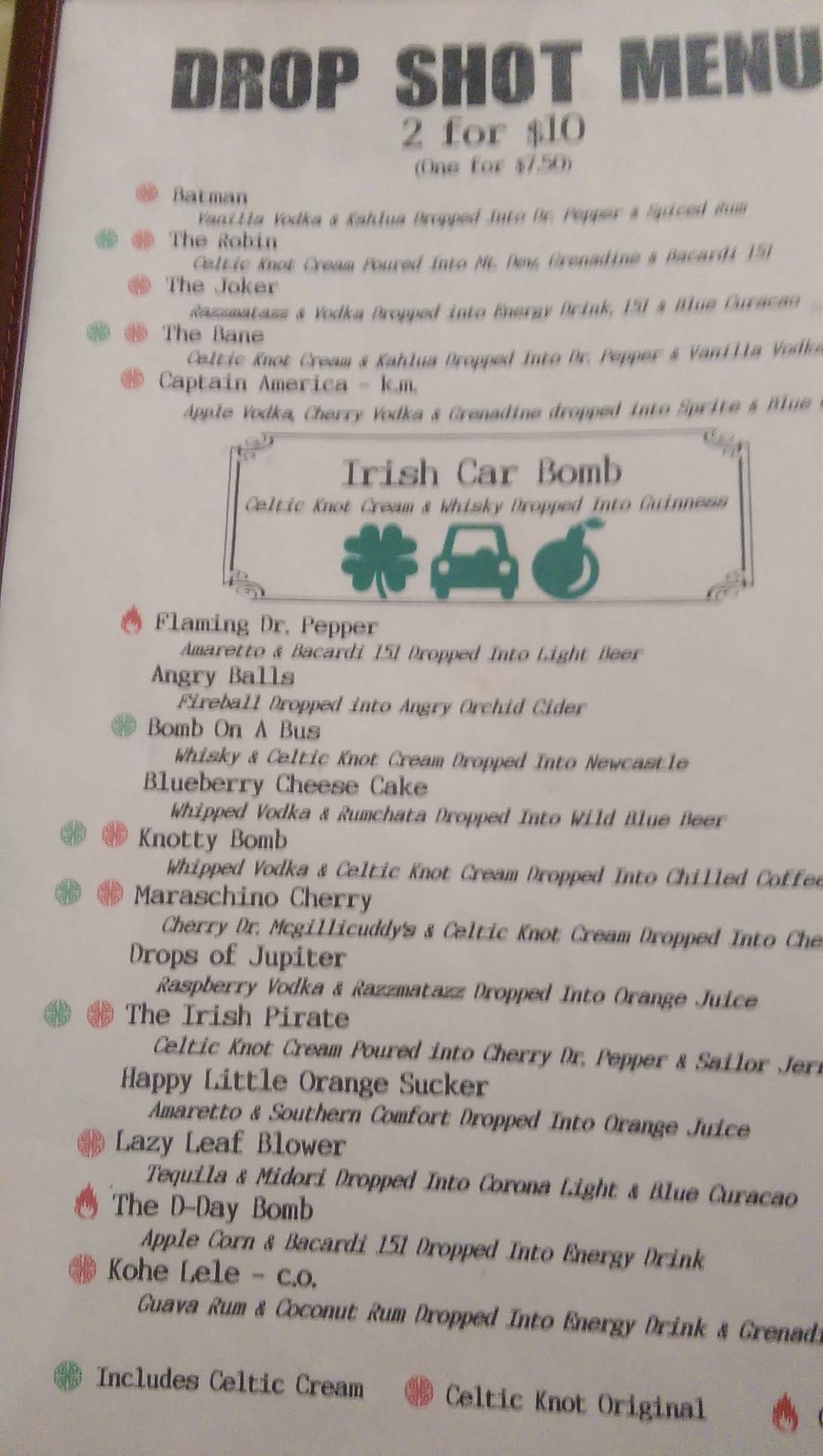 Menu at The Knot Burger Pub, Summerville, 208 E 5th N St
