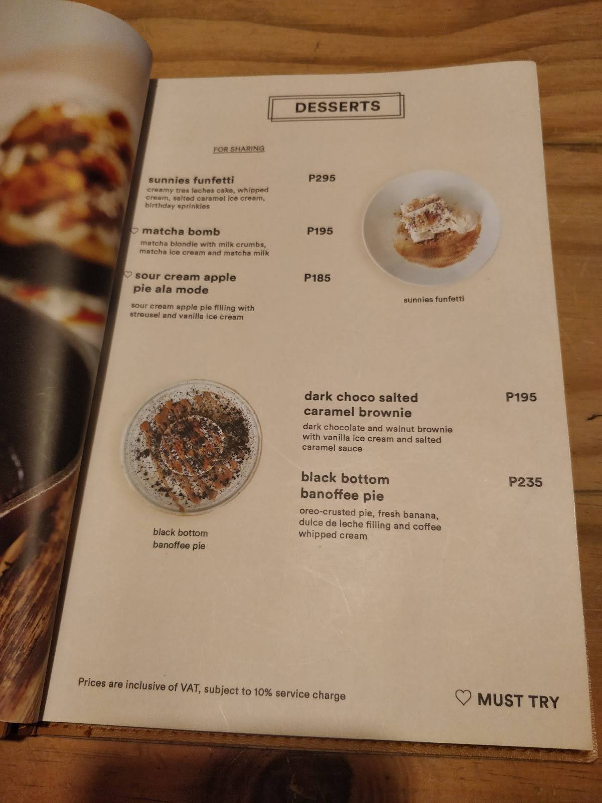 Menu at Sunnies Cafe, Taguig, H322+76V