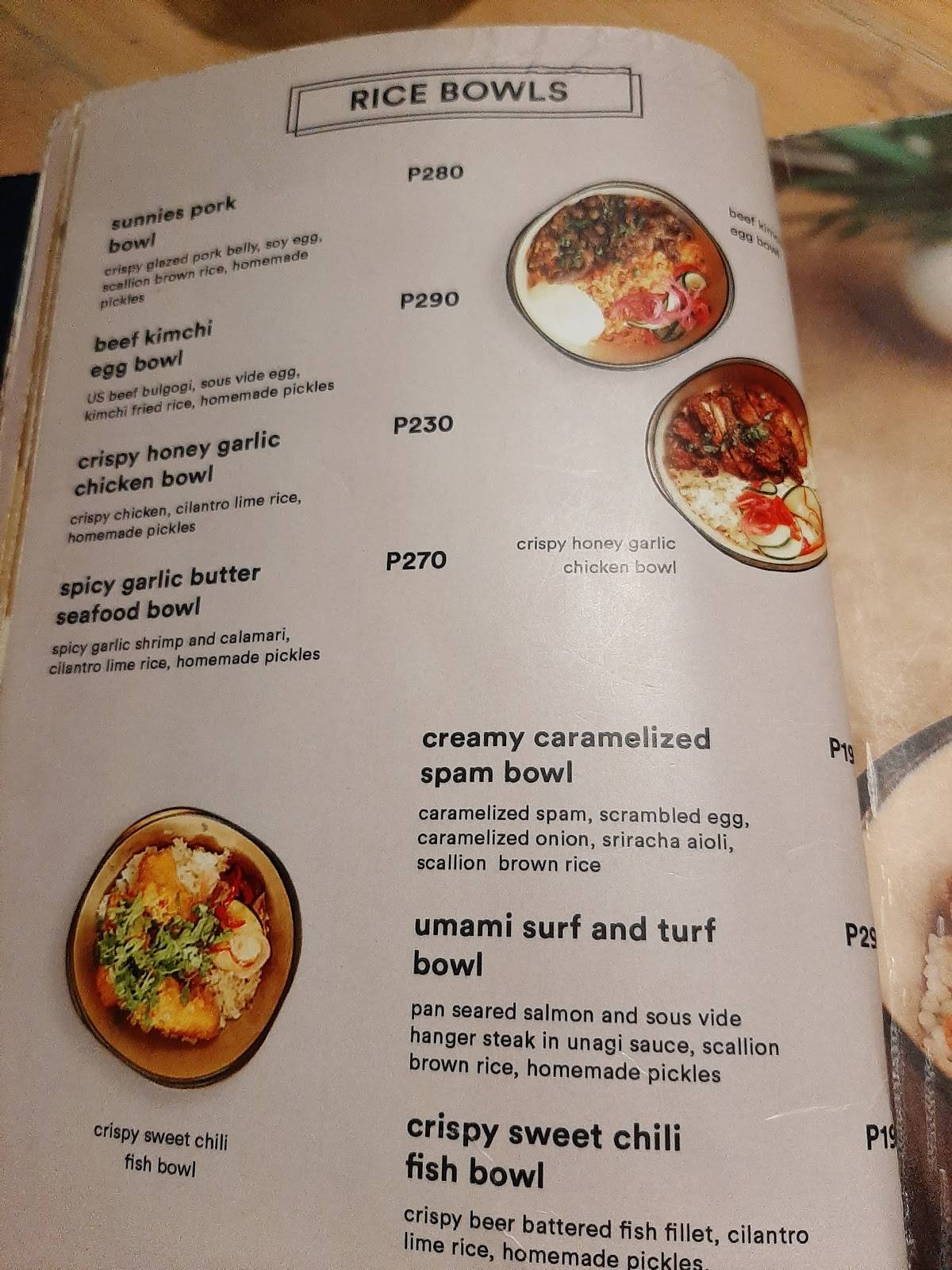 Menu at Sunnies Cafe, Taguig, H322+76V