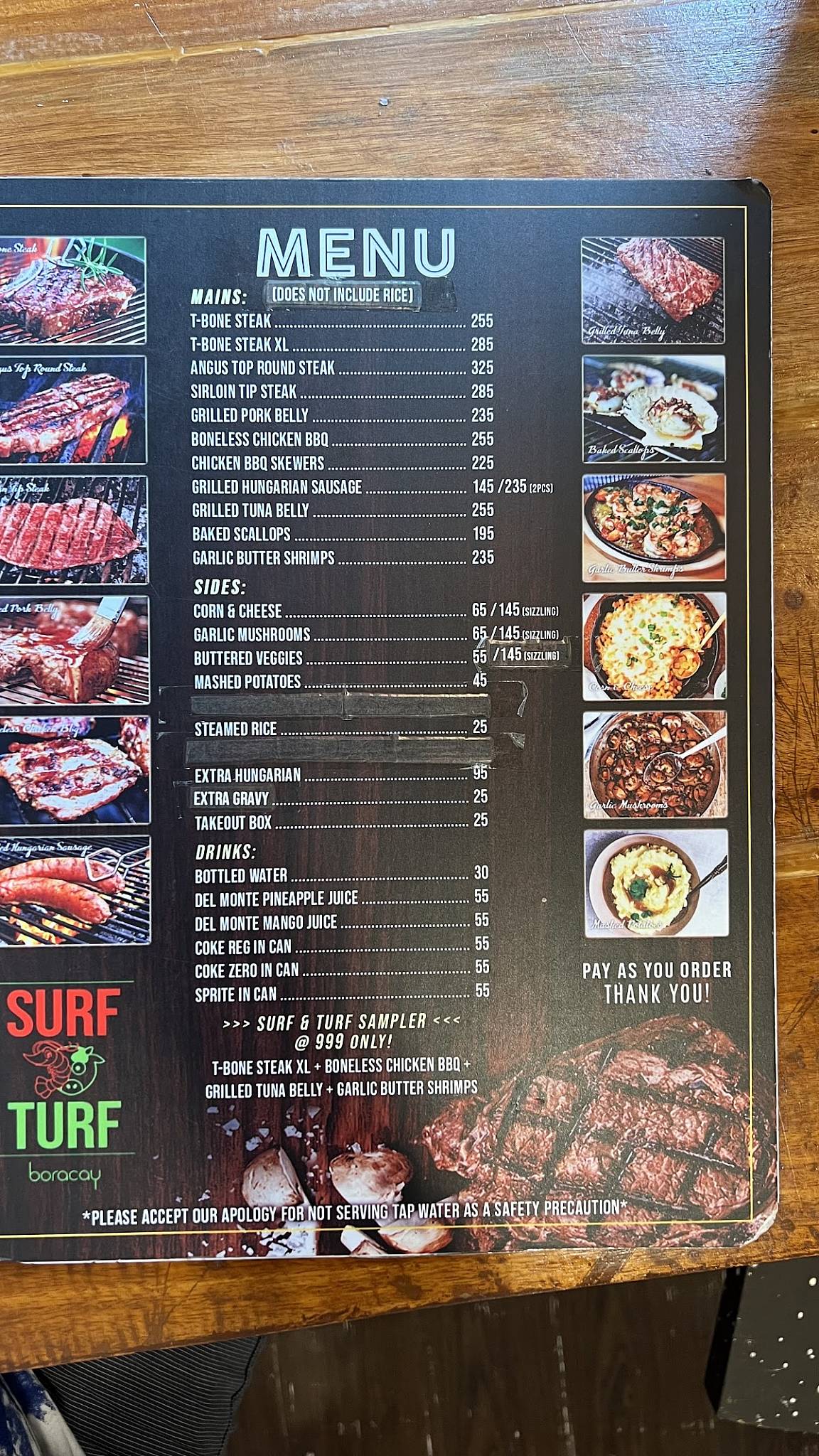 Carta de Surf & Turf Steakhouse Boracay, Malay, 2 D'mall de Boracay