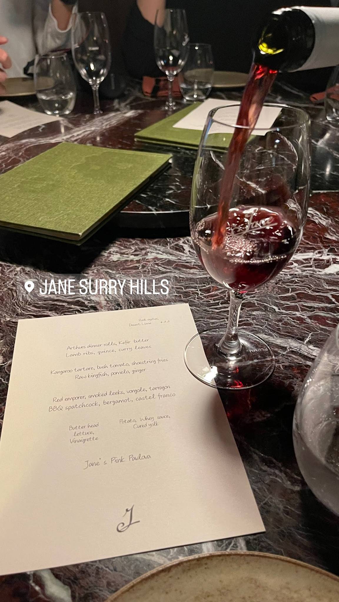 Menu at Jane Surry Hills restaurant, Surry Hills