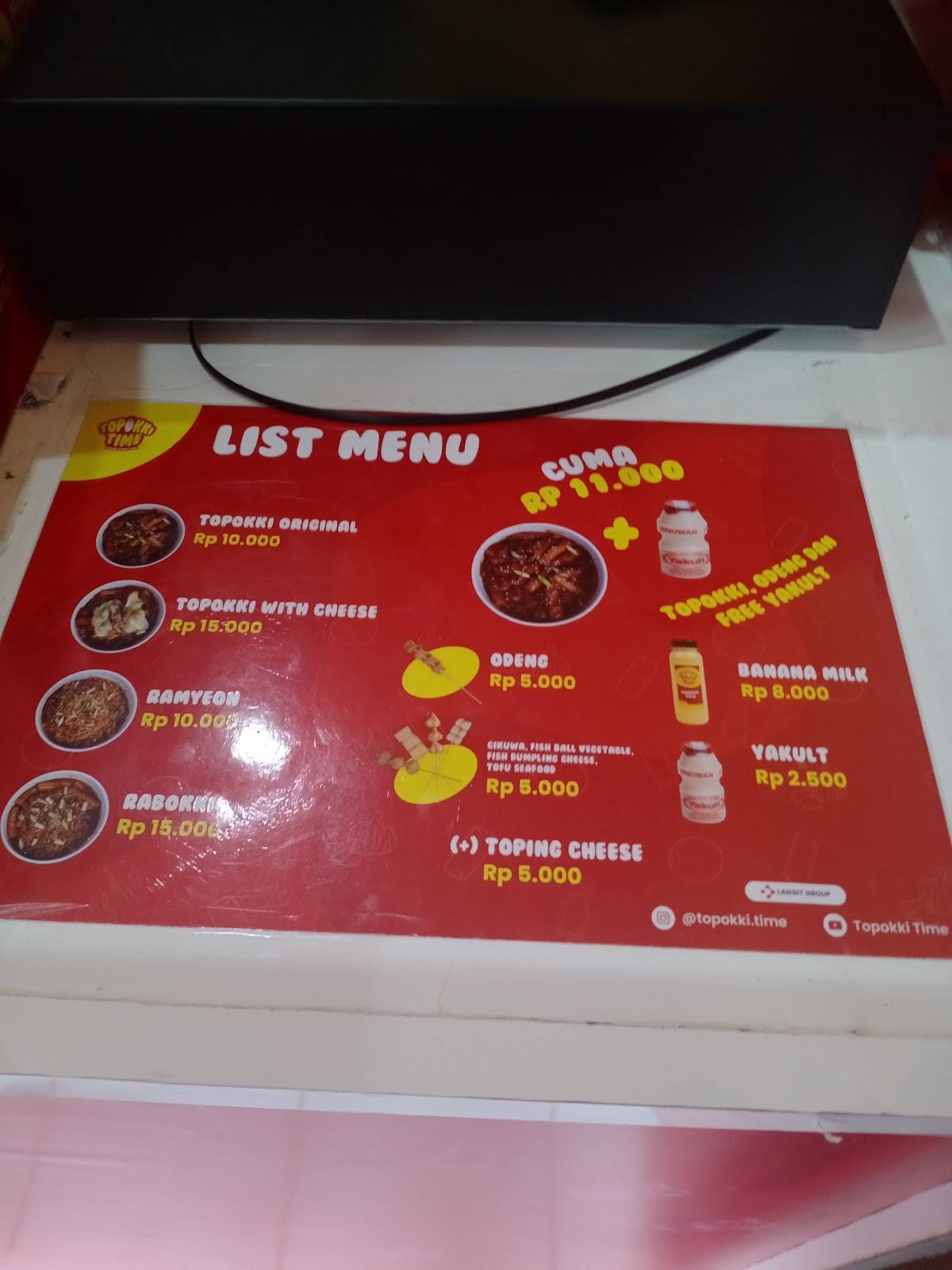 Menu at TOPOKKI TIME MAGELANG, KOREAN STREET FOOD restaurant, Magelang