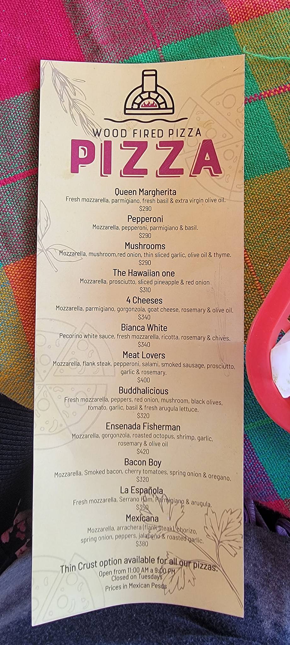 Menu at Tabasco Beach pub & bar, Cabo San Lucas