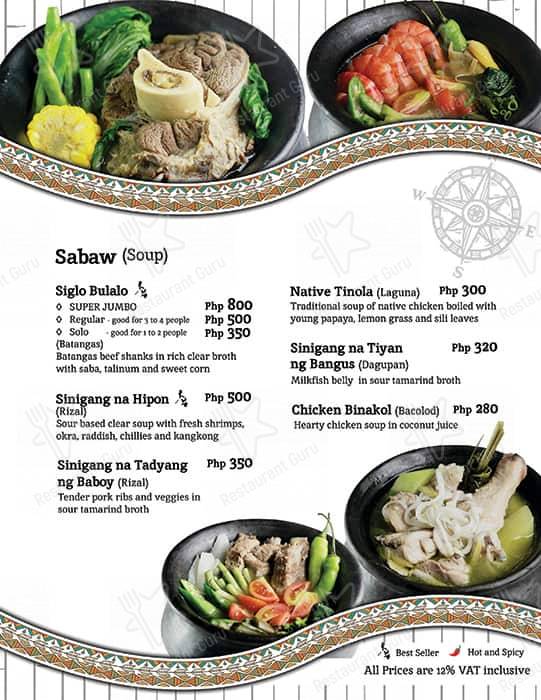 Menu at SIGLO MODERN FILIPINO restaurant, Tagaytay, Tagaytay - Calamba Rd