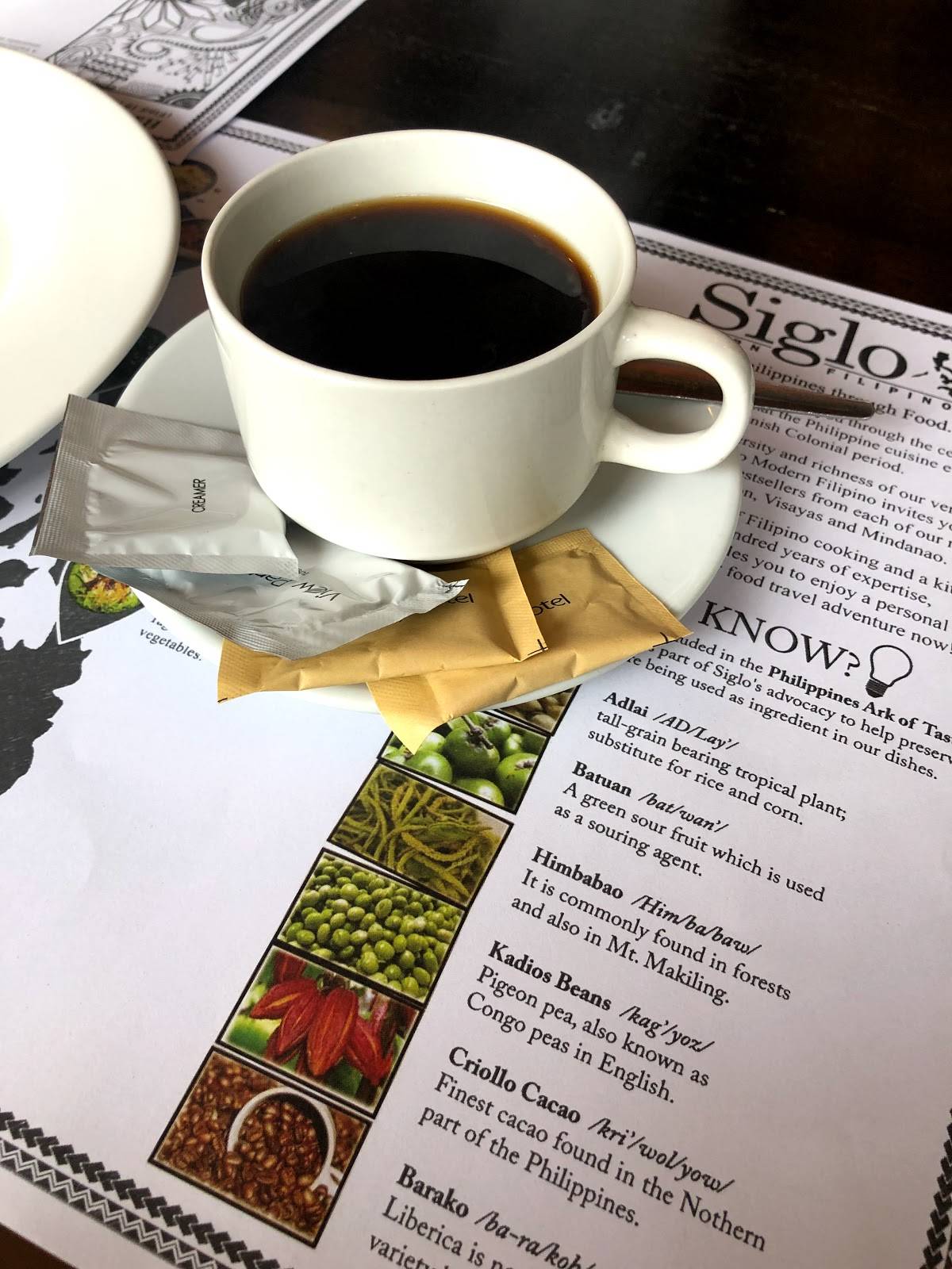 Menu at SIGLO MODERN FILIPINO restaurant, Tagaytay, Tagaytay - Calamba Rd