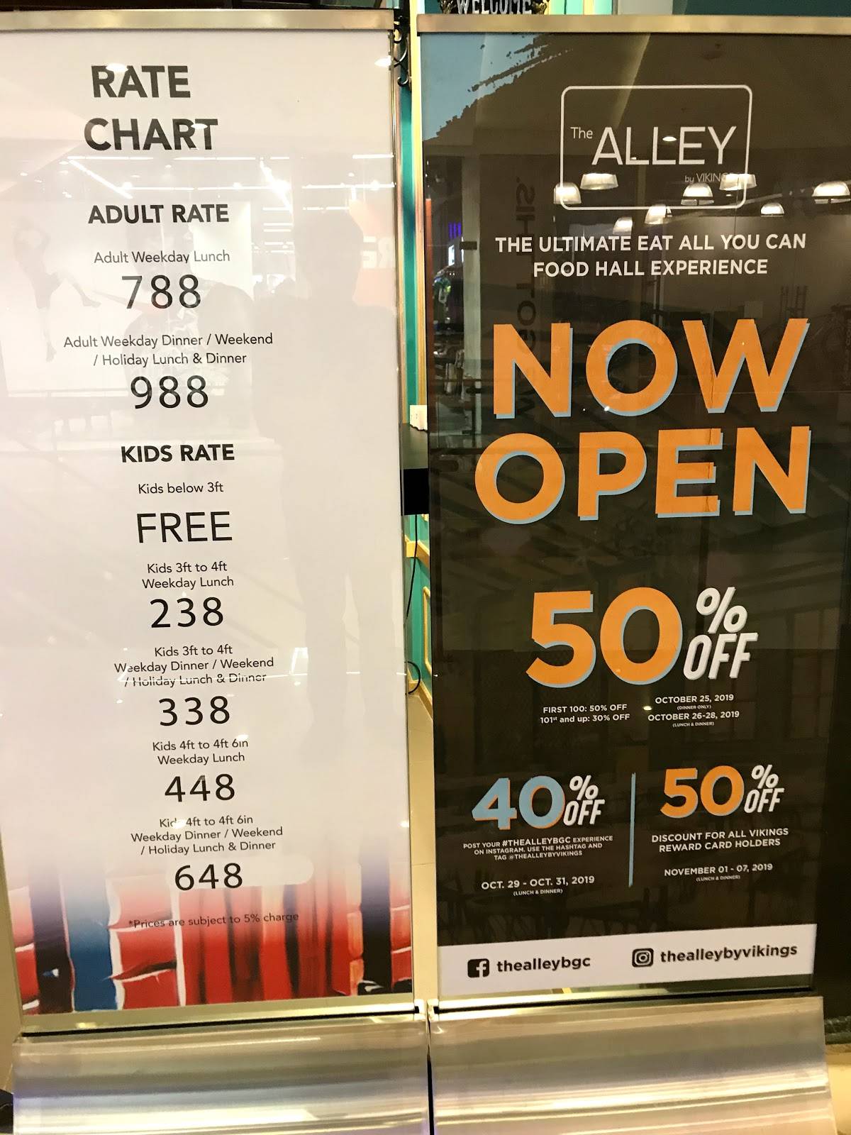 Menu at The Alley by Vikings BGC restaurant, Taguig, C1