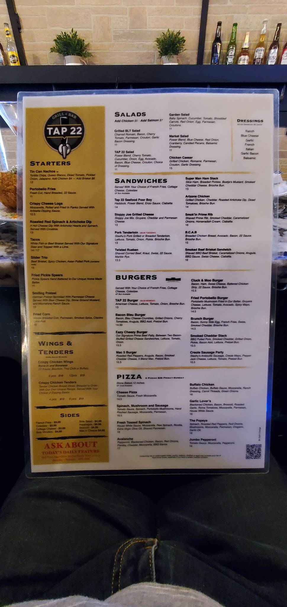 Menu at Tap 22 Grill & Bar, Silvis