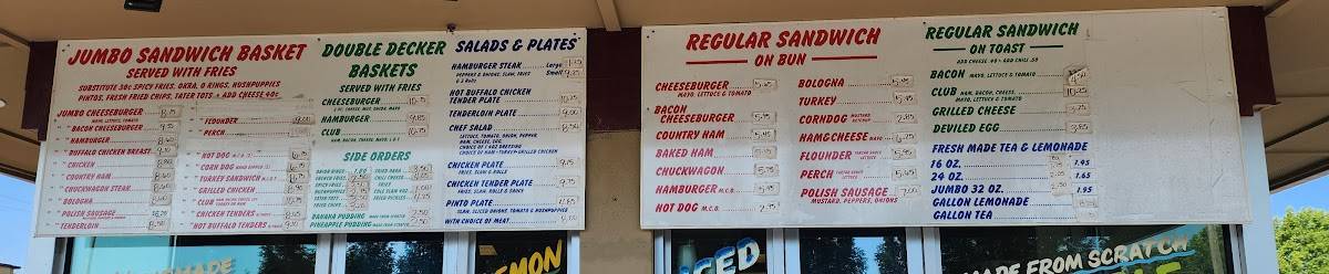 Menu at Taste-T-Drive-In restaurant, Shelby
