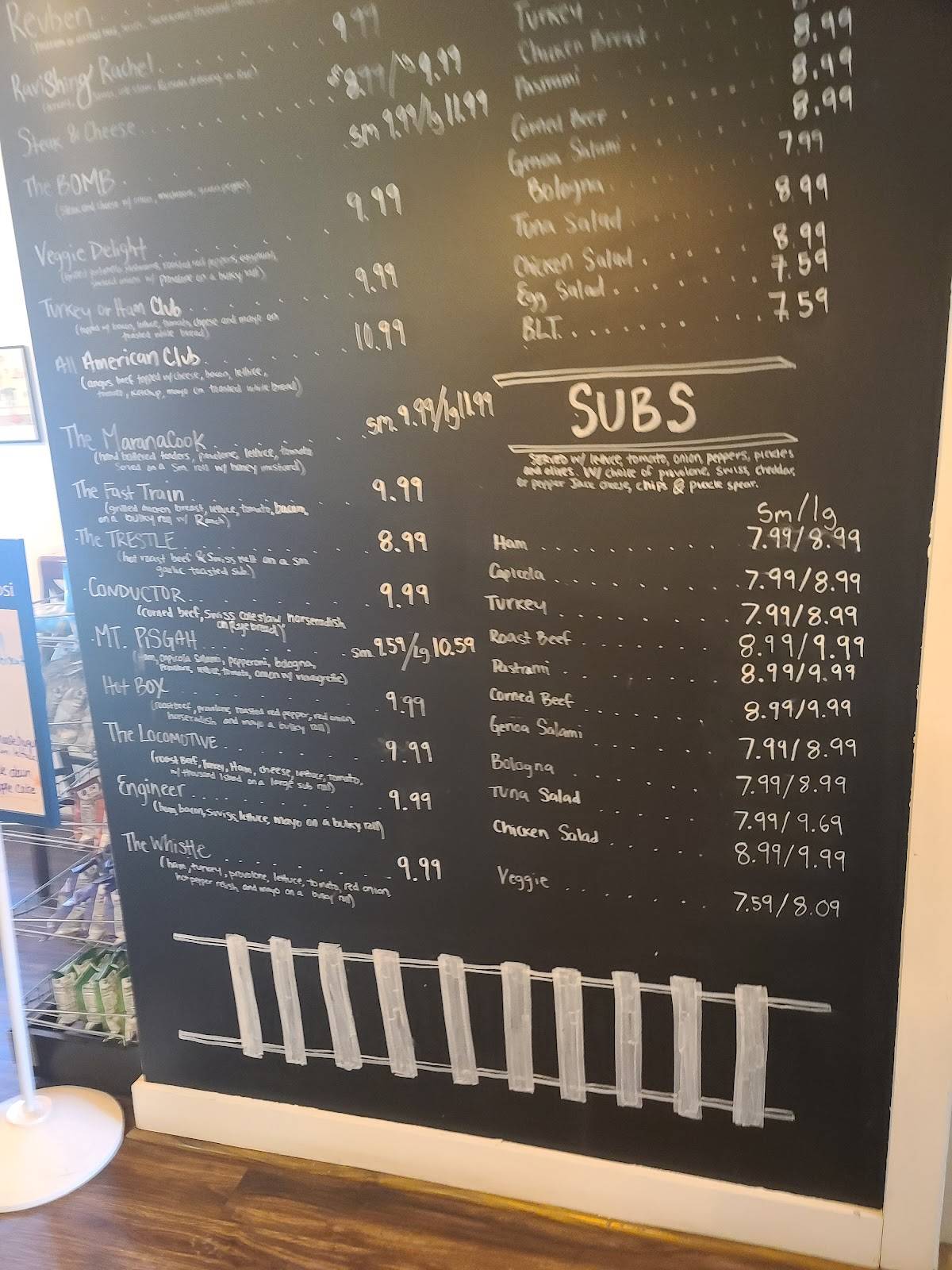 Menu at Ted's Trackside Grill restaurant, Winthrop