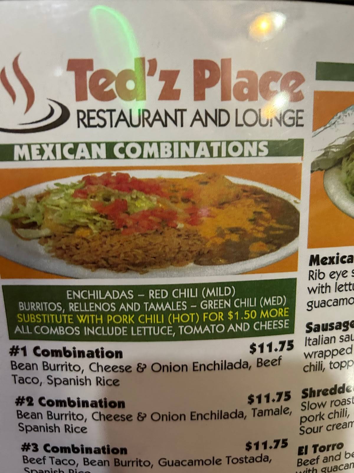 Menu at Ted'z Place Restaurant and Lounge, Commerce City
