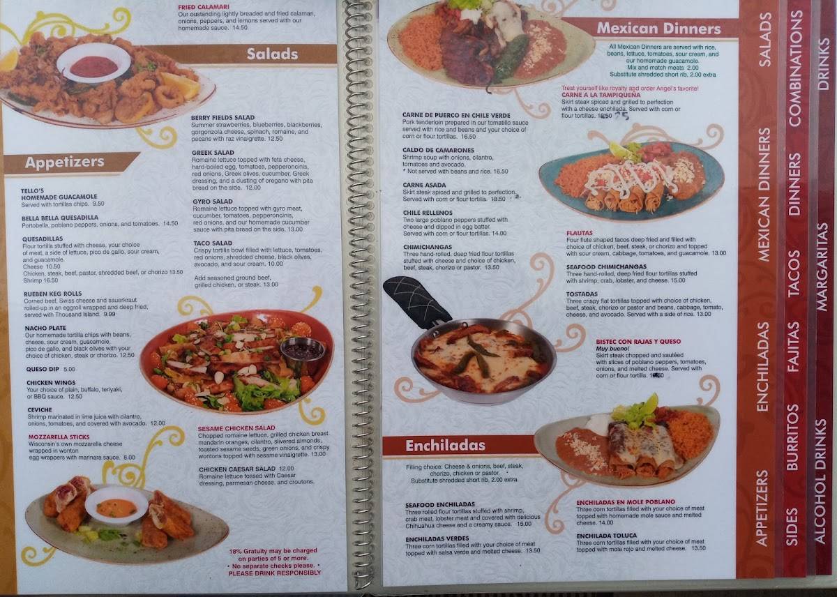 Menu at Tellos Grill & Cafe, Port Washington