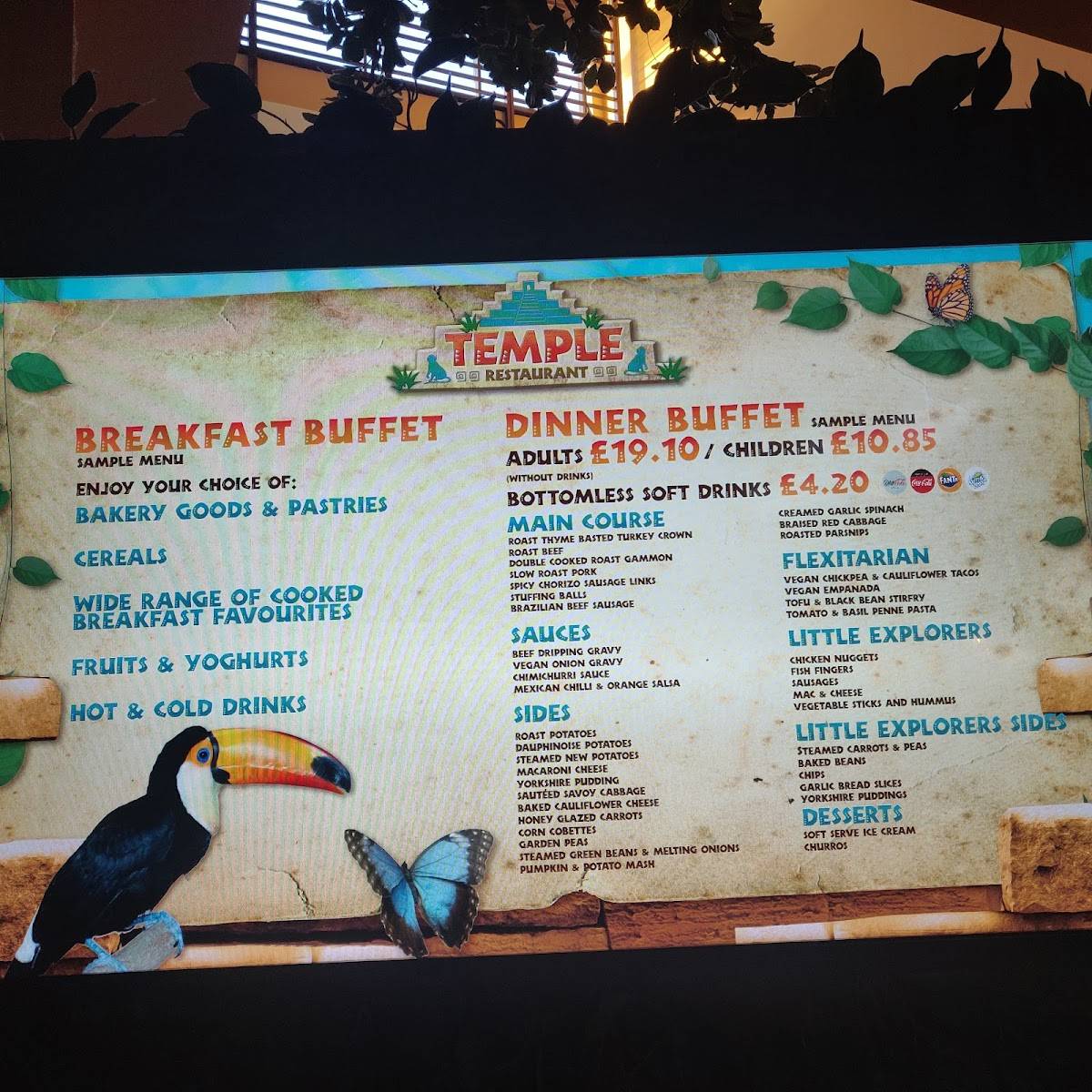 Menu at Temple Restaurant & Bar, Chessington