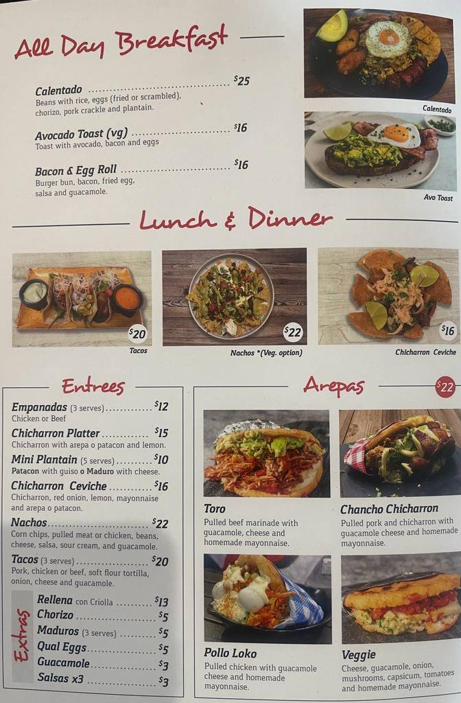 Menu at Tentaciones Latin Restaurant, Surry Hills