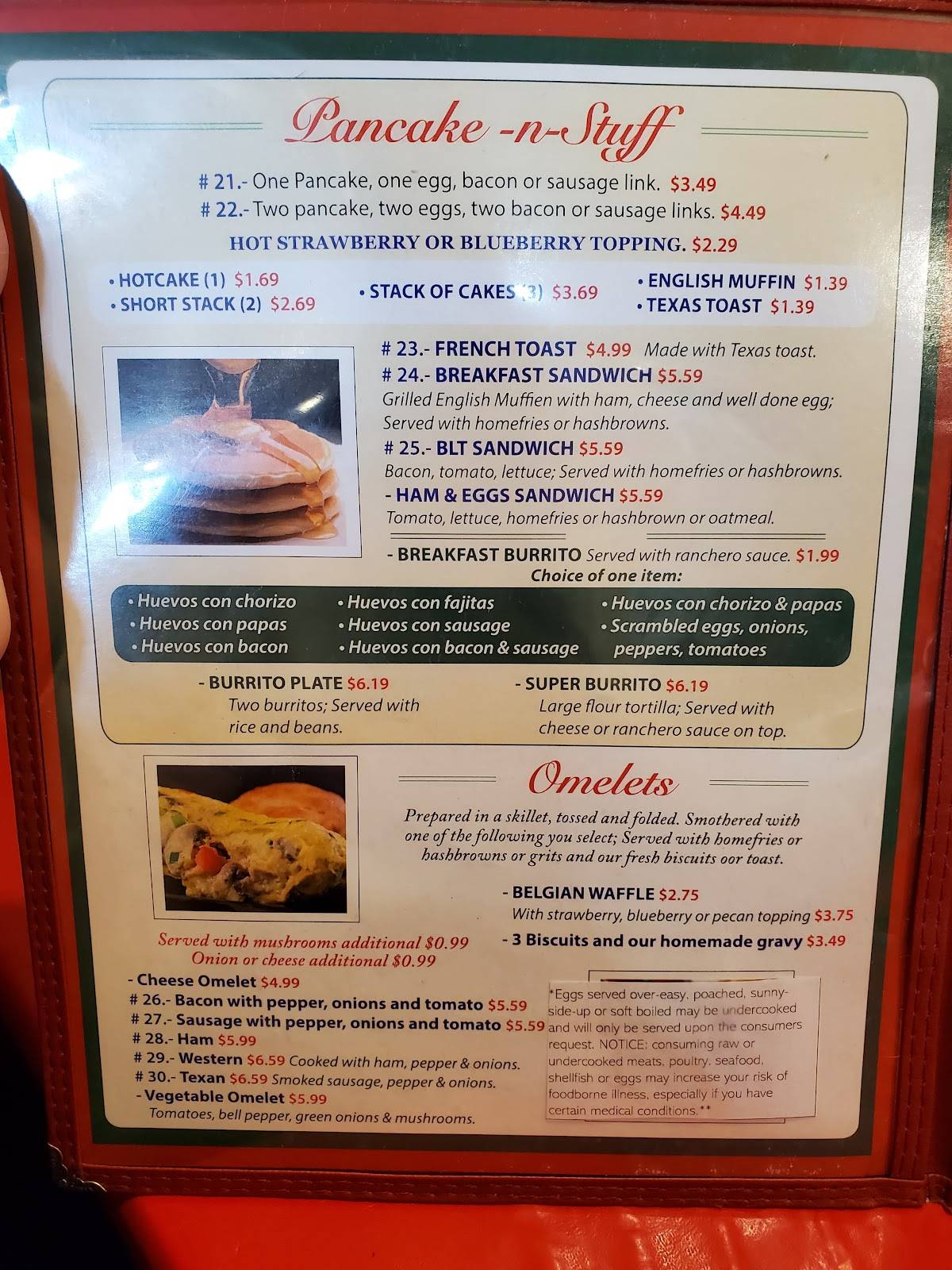 Menu at Terrell Cafe, Terrell, 801 E Moore Ave