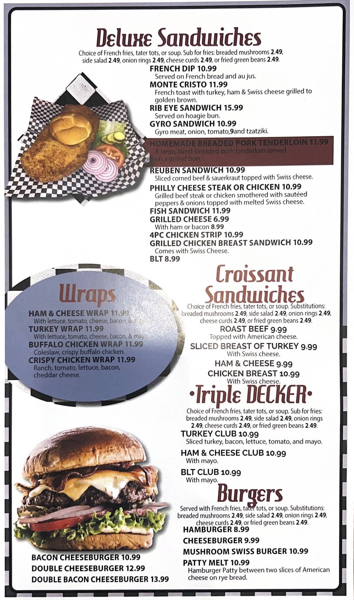 Menu at The 87 Diner restaurant, Boonville