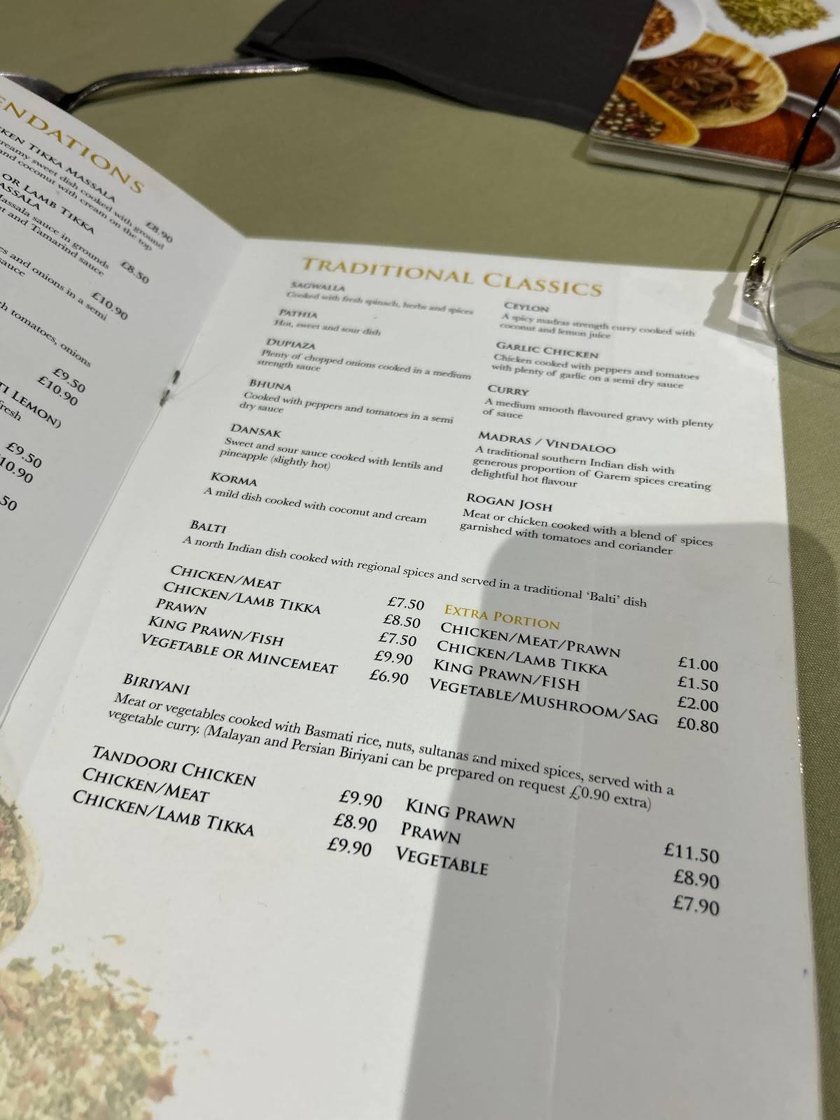 Menu at The Ameena Restaurant, Halesowen