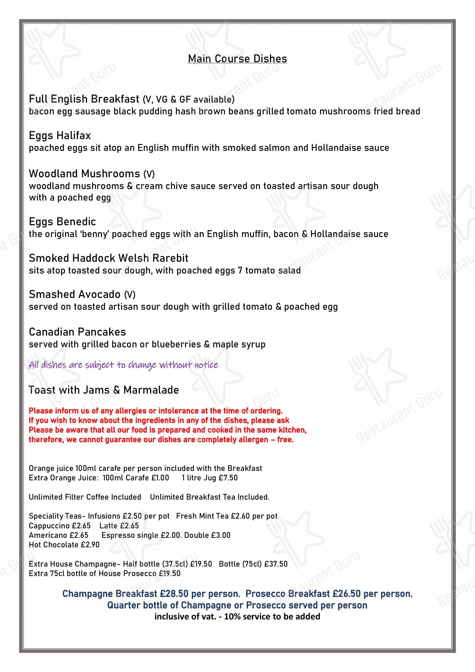 Menu at The Bay Tree Restaurant Ltd, Derby