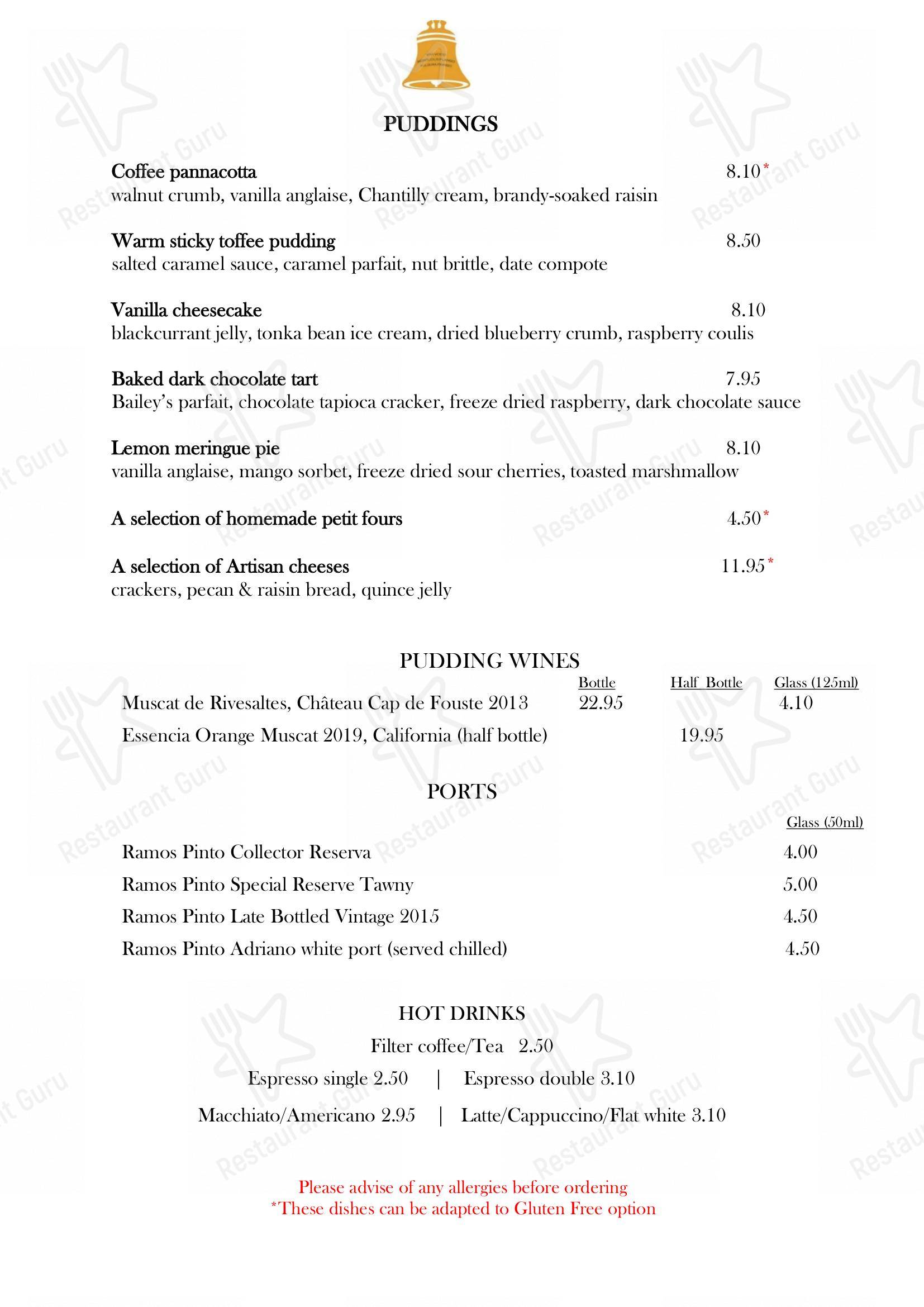 Menu at The Bell Inn - pub, restaurant, hotel & event space, Horndon on ...