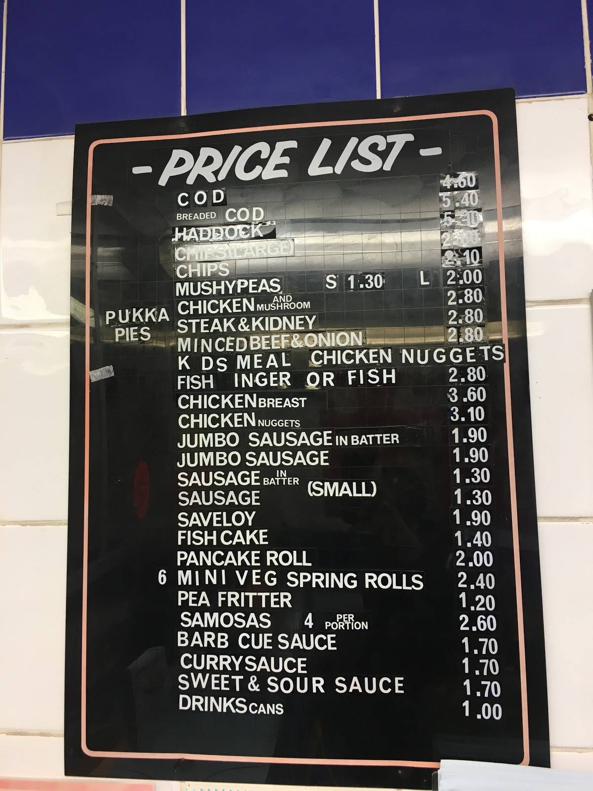 Menu at The Blue Rickshaw fast food, Whitchurch