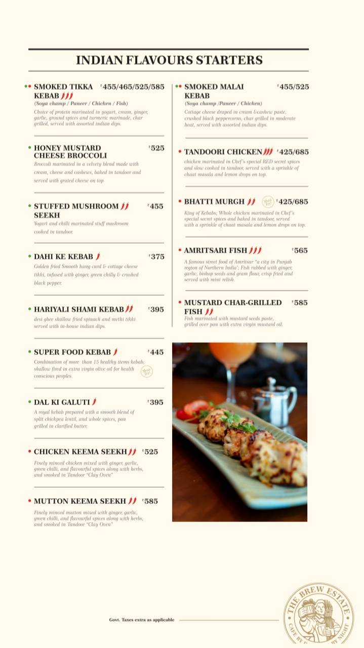 Menu at The Brew Estate Zirakpur, Zirakpur
