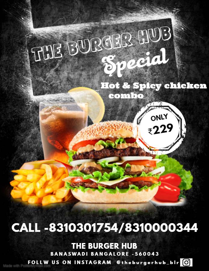 Menu at The Burger Hub, Bengaluru, 189