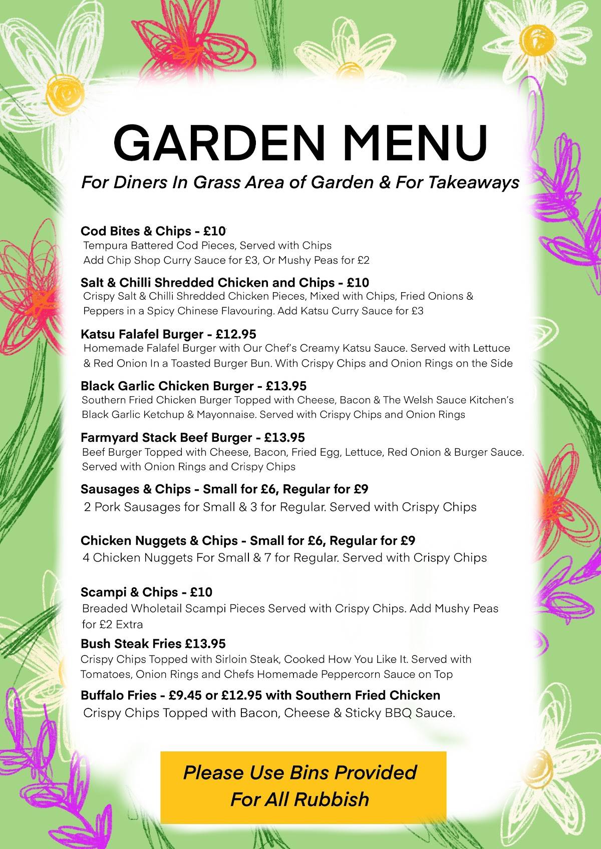 Menu at The Bush Inn pub & bar, Robeston Wathen, B4314