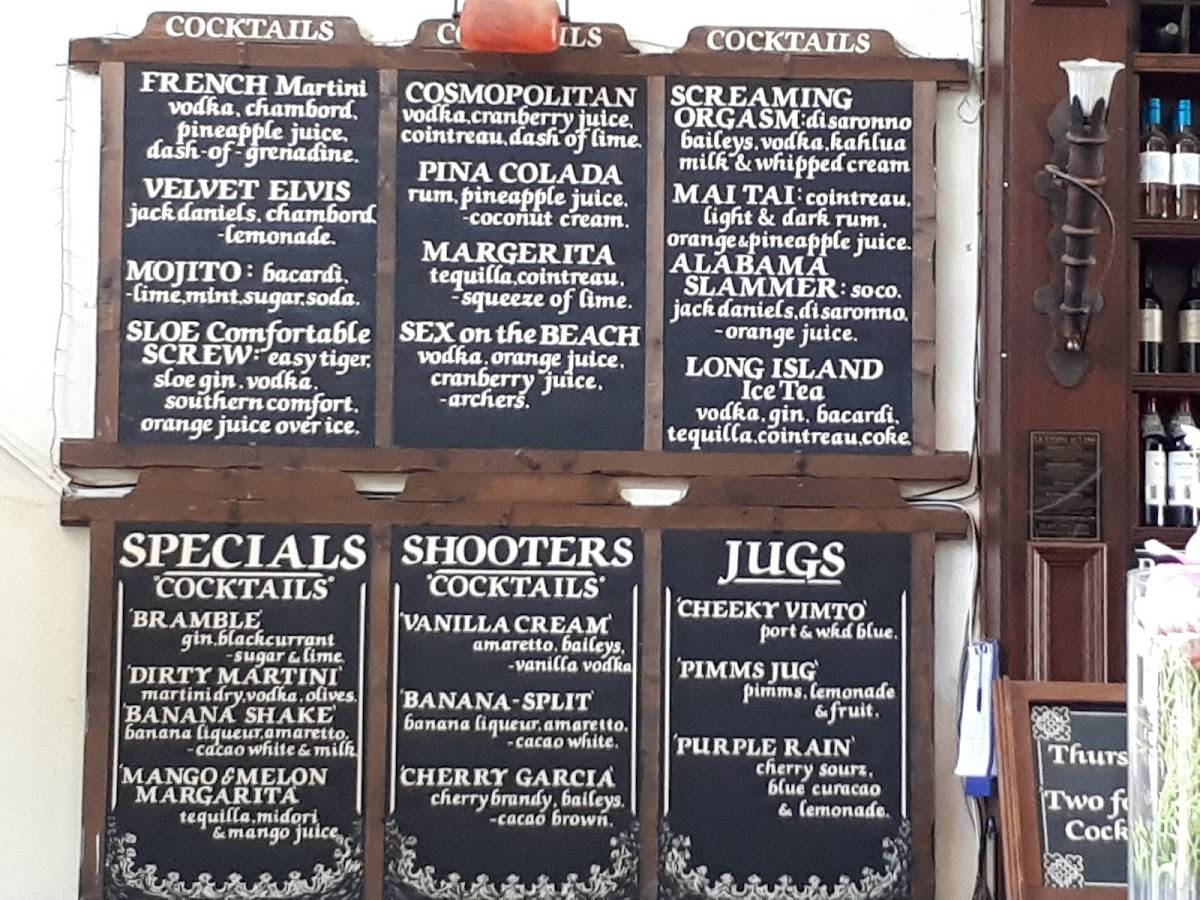 Menu at The Church House cafe, Banbury