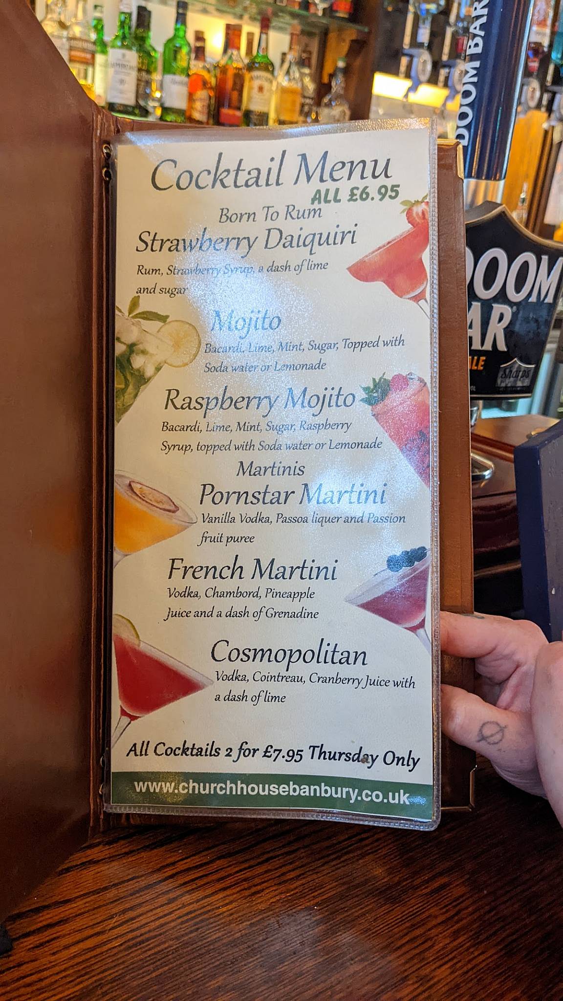 Menu at The Church House cafe, Banbury