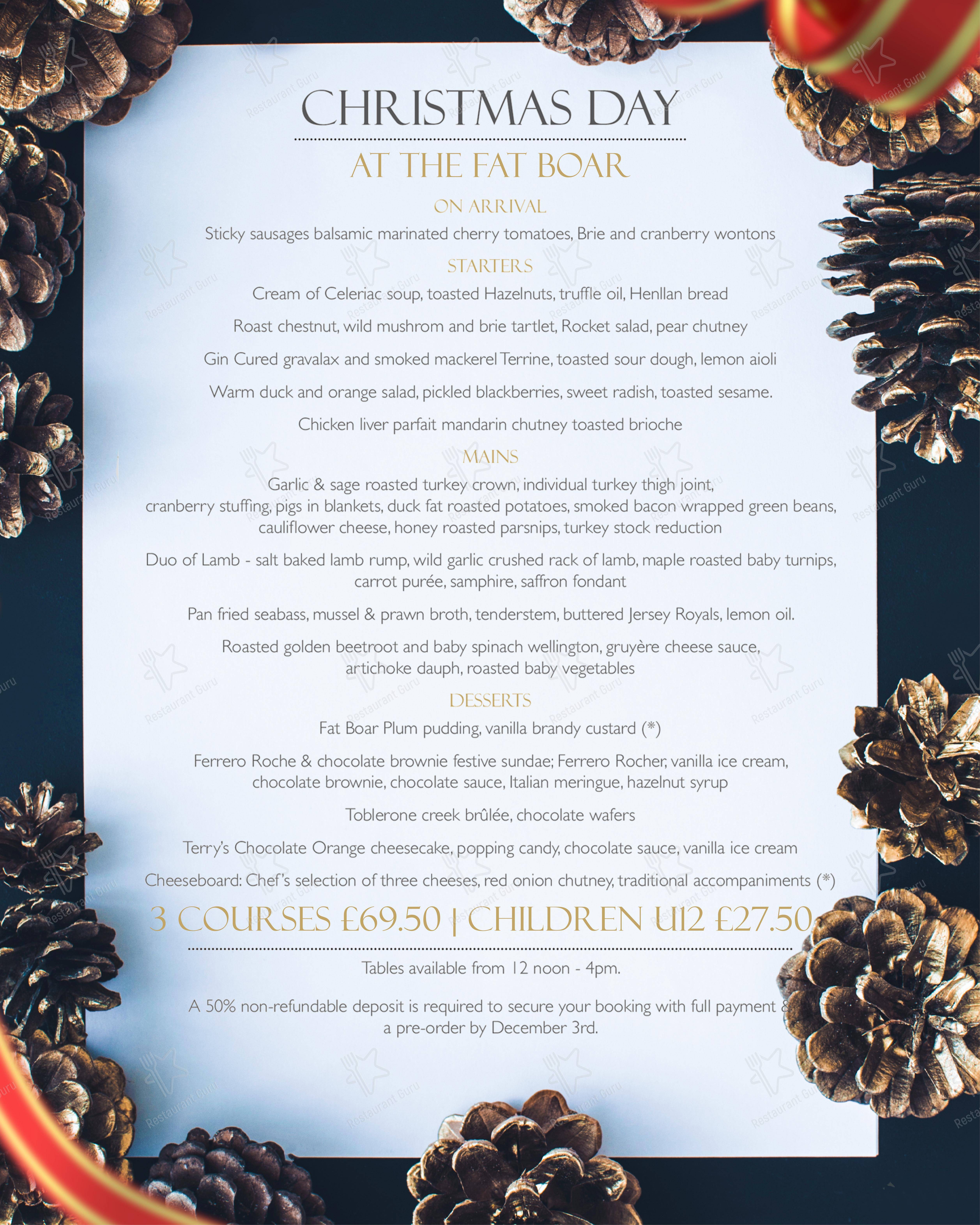 Menu at The Fat Boar Mold pub & bar, Mold