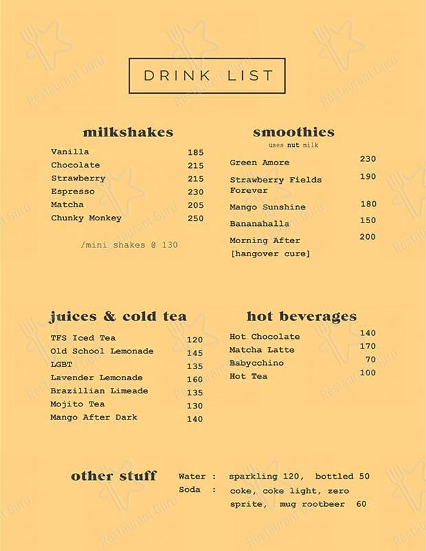 Menu at The Fat Seed Cafe + Roastery, Taguig
