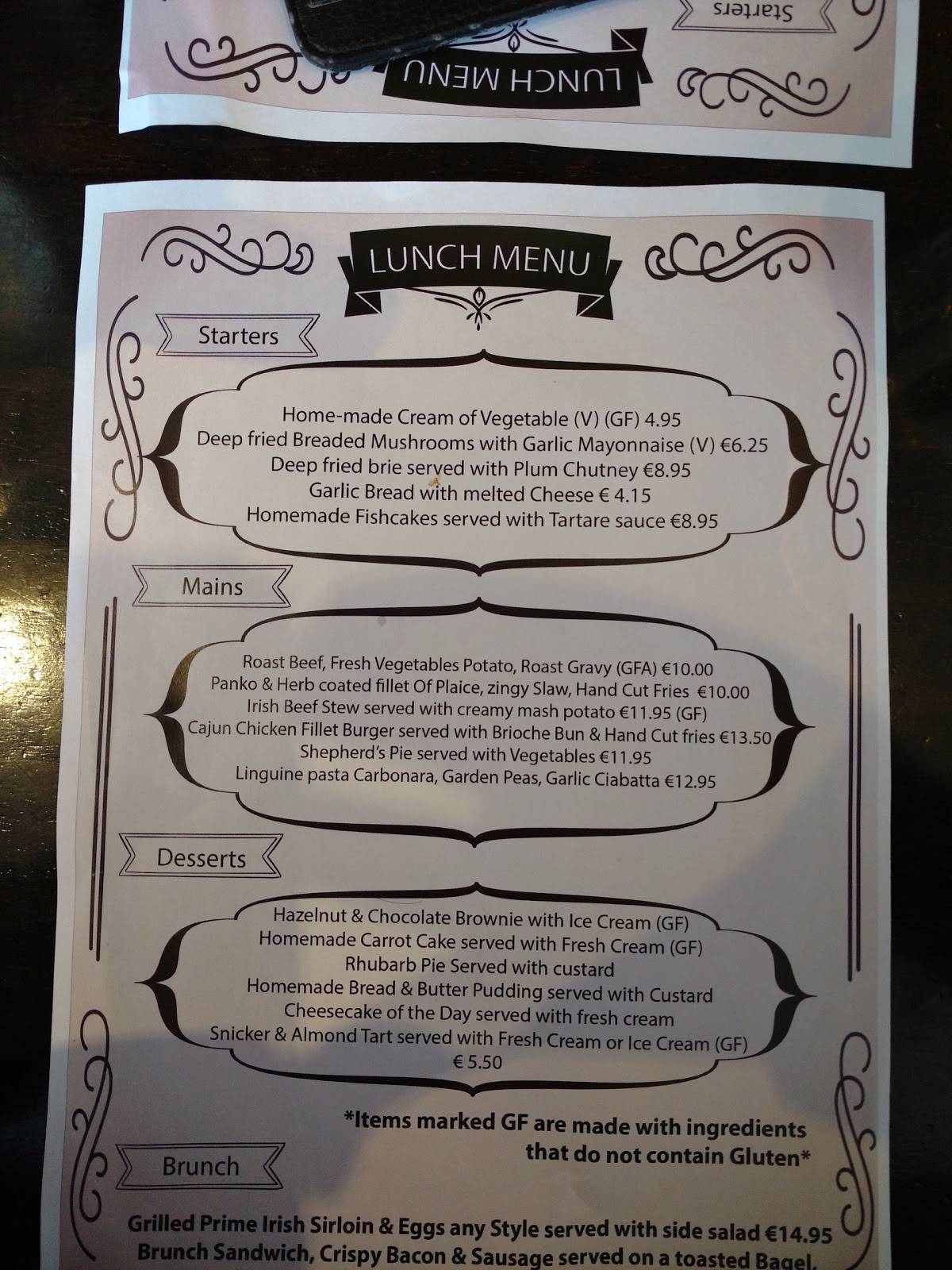 Menu at The Galleon Restaurant, Galway