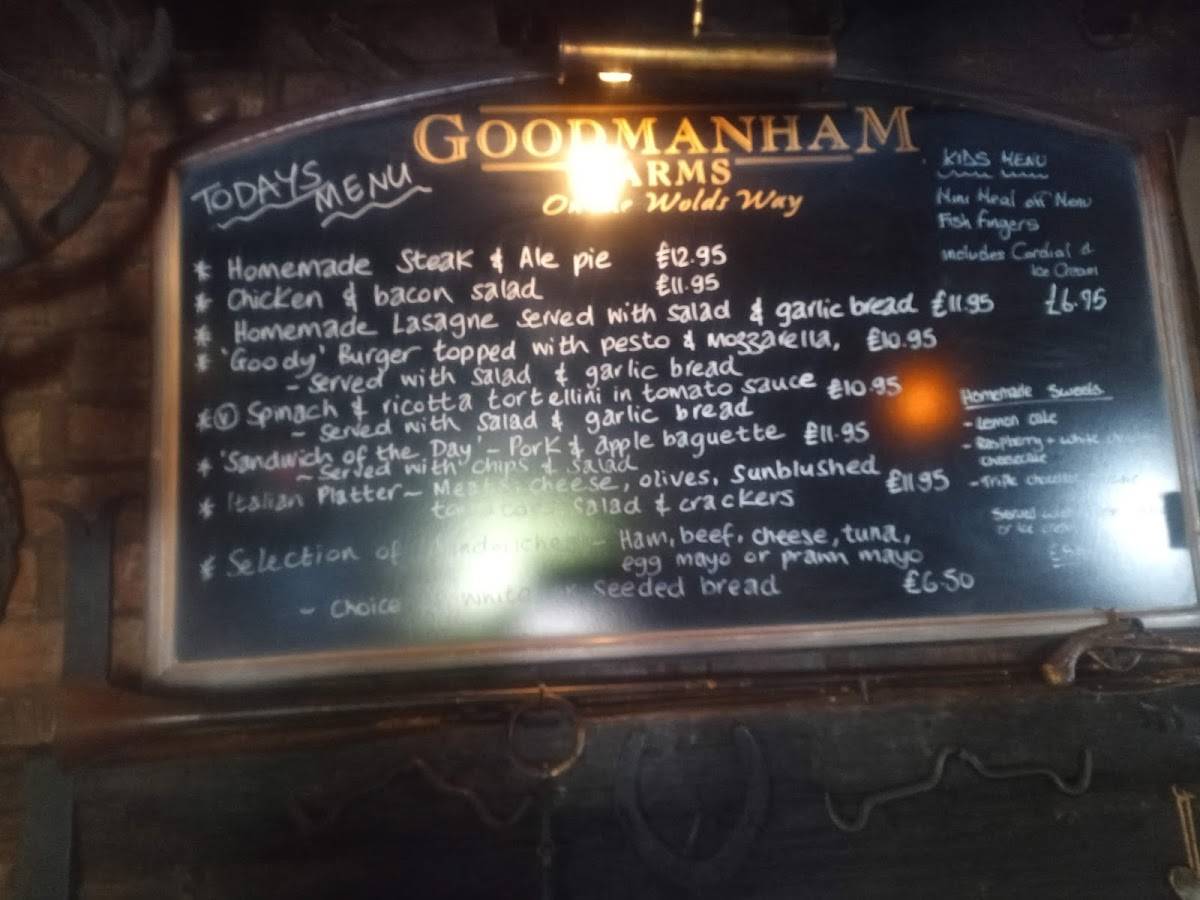 Menu at The Goodmanham Arms pub & bar, Goodmanham, Main St