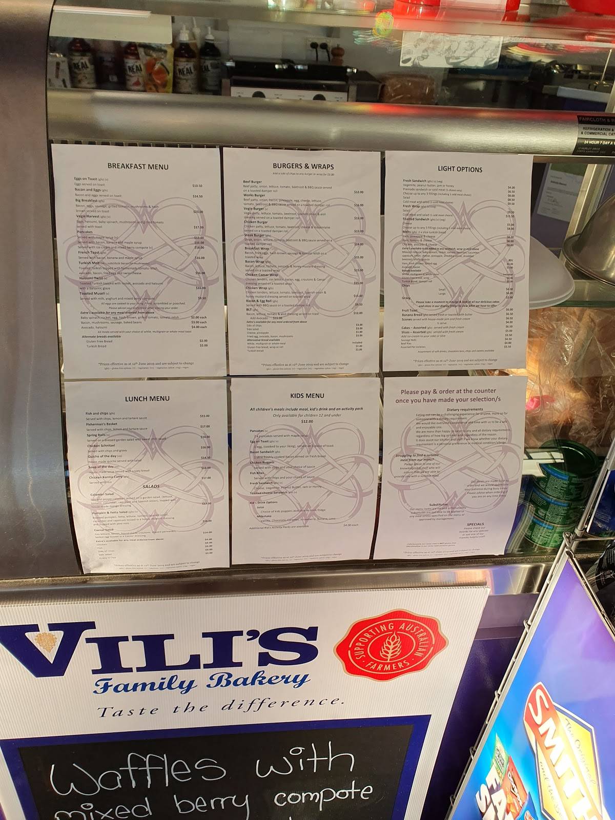 Menu at The Hidden Link Cafe, Coffs Harbour