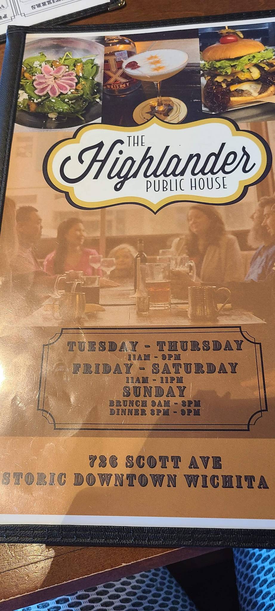 Menu at The Highlander Public House, Wichita Falls