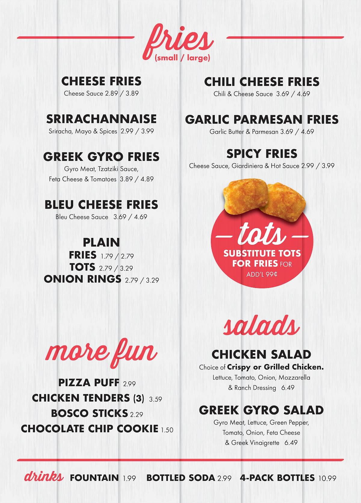Menu at The Hot Dog Company fast food, La Grange