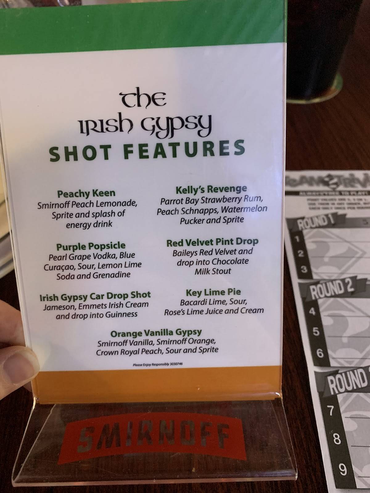 Menu at The Irish Gypsy Bar and Grill, O'Fallon