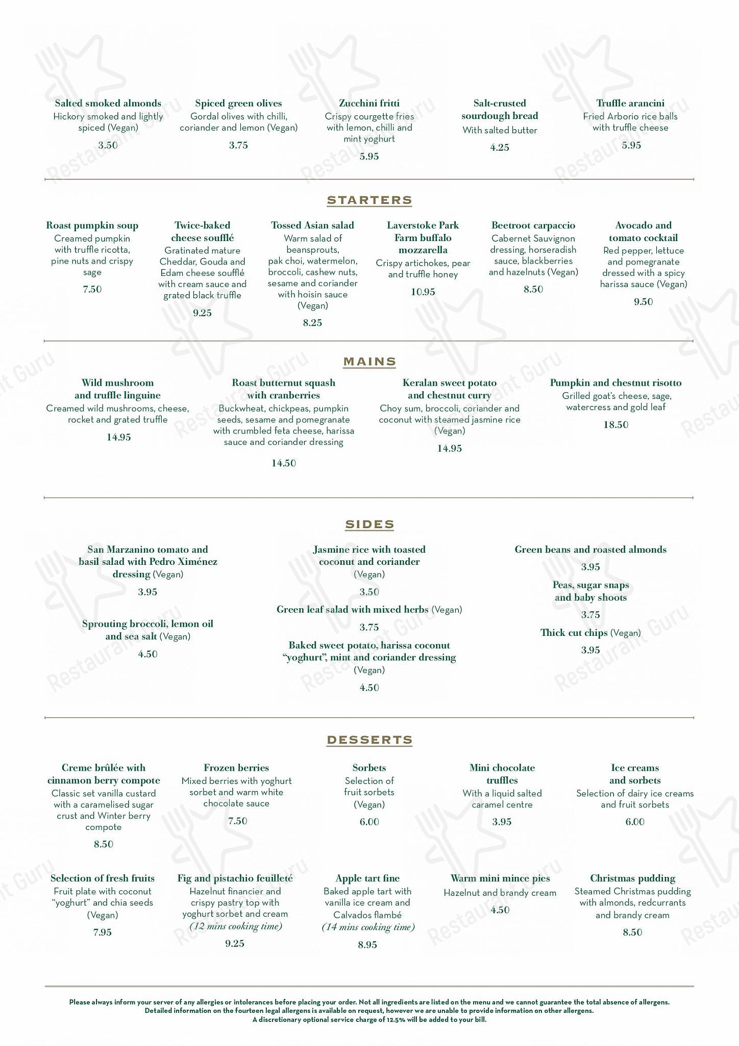 Menu at The Ivy Buchanan Street, Glasgow restaurant, Glasgow, 106 ...