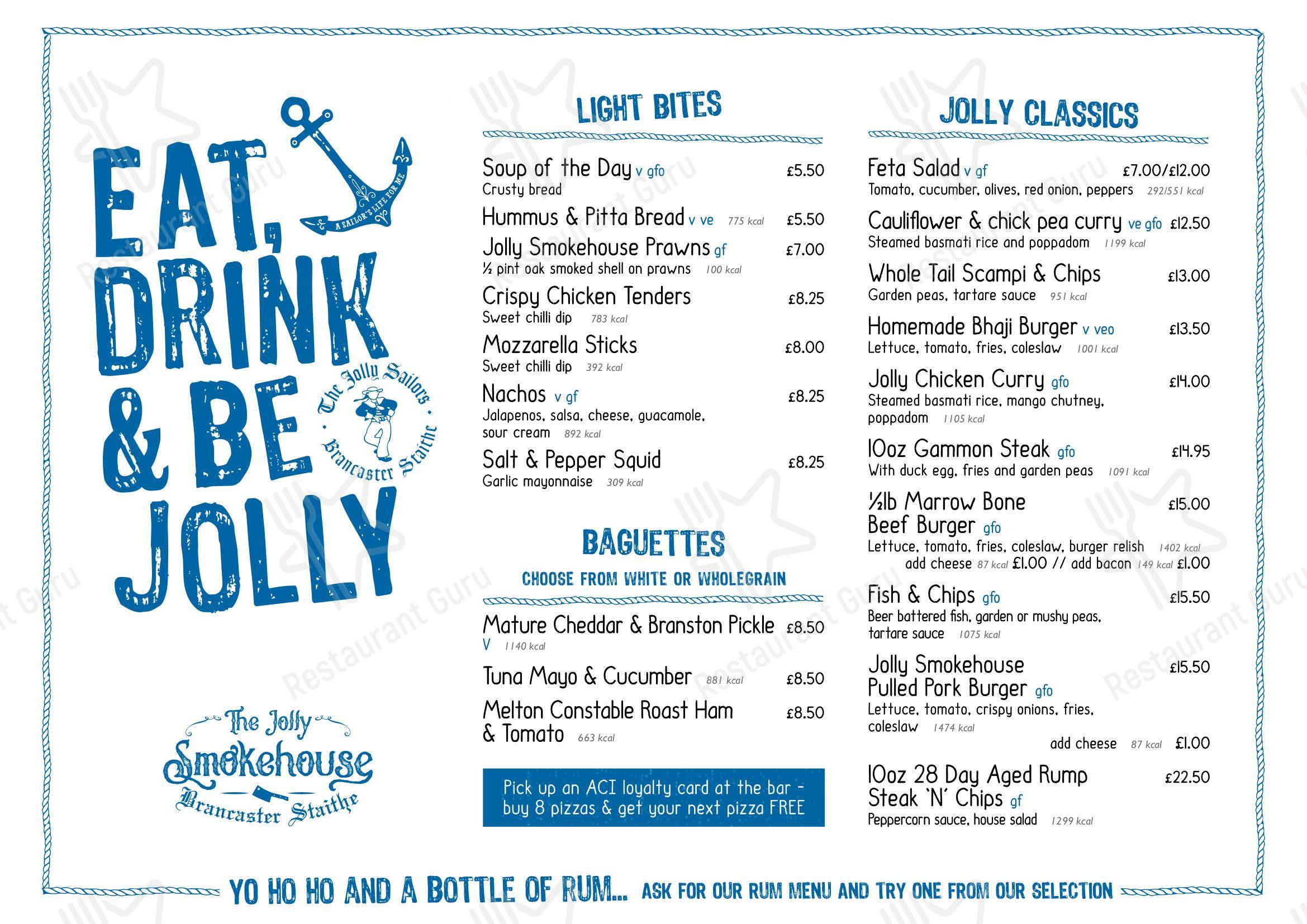 Menu at The Jolly Sailors Pub Brancaster, Brancaster