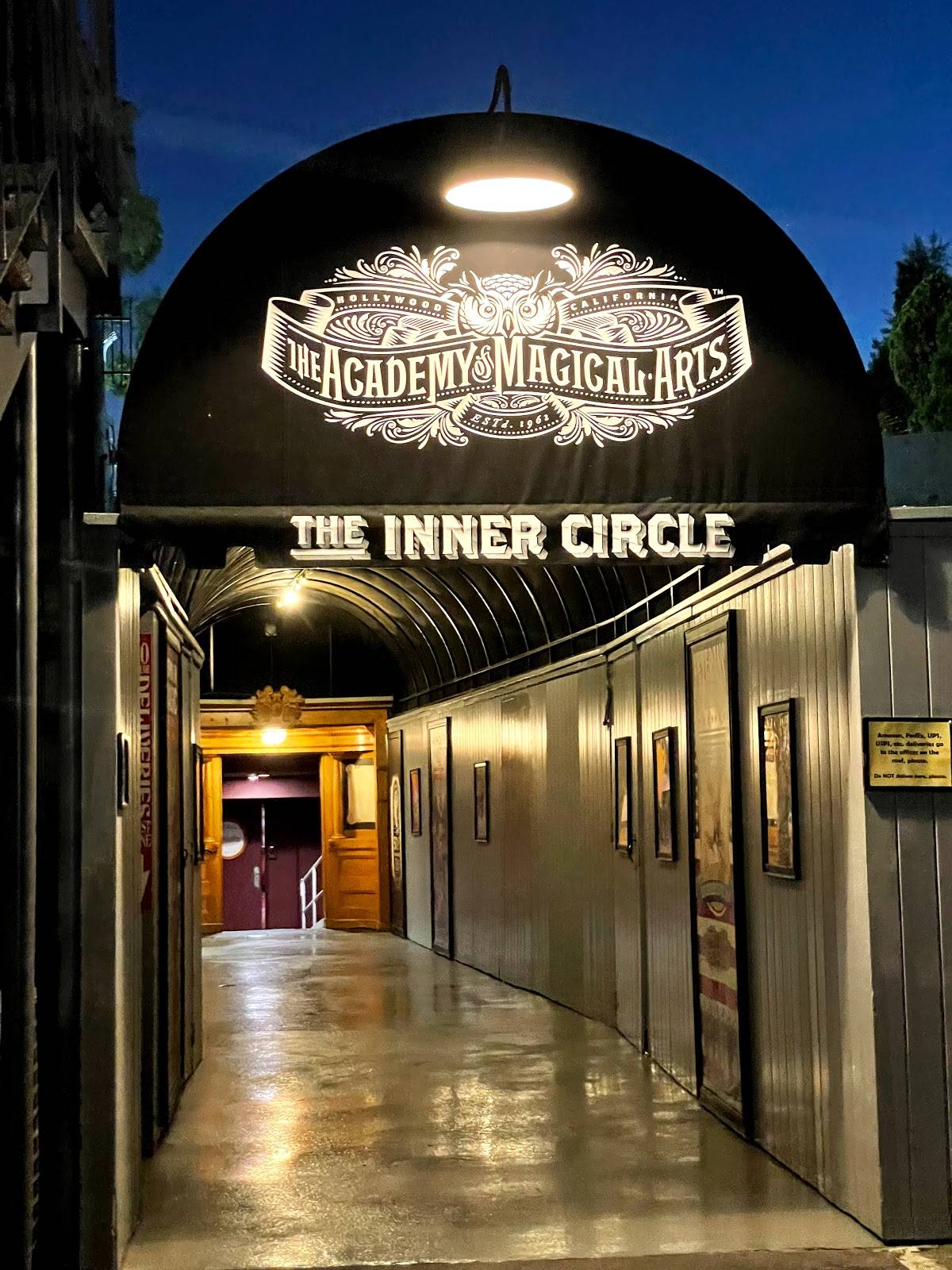 Menu at The Magic Castle club, Los Angeles