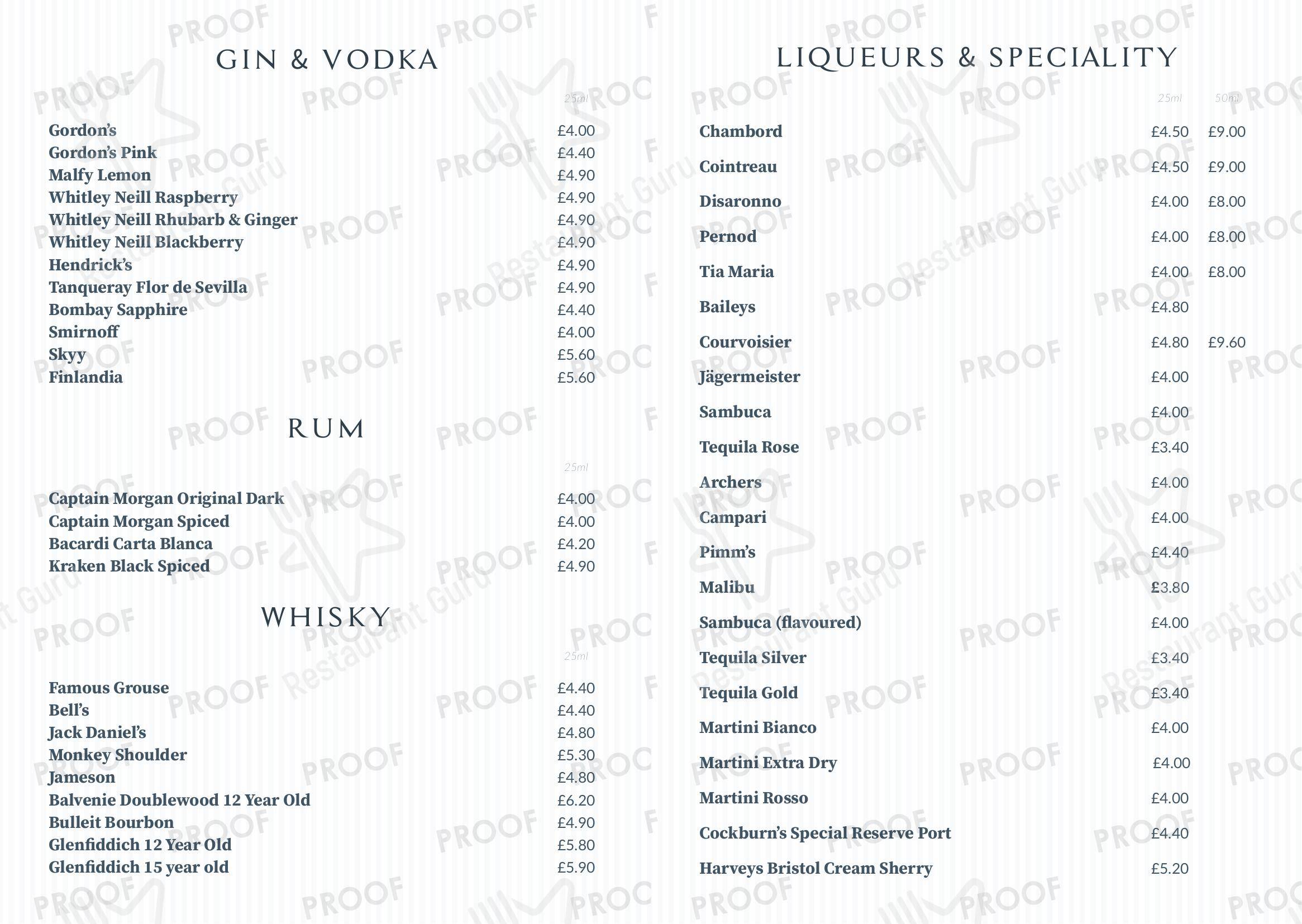 Menu at The Manor House Hotel Restaurant, West Auckland
