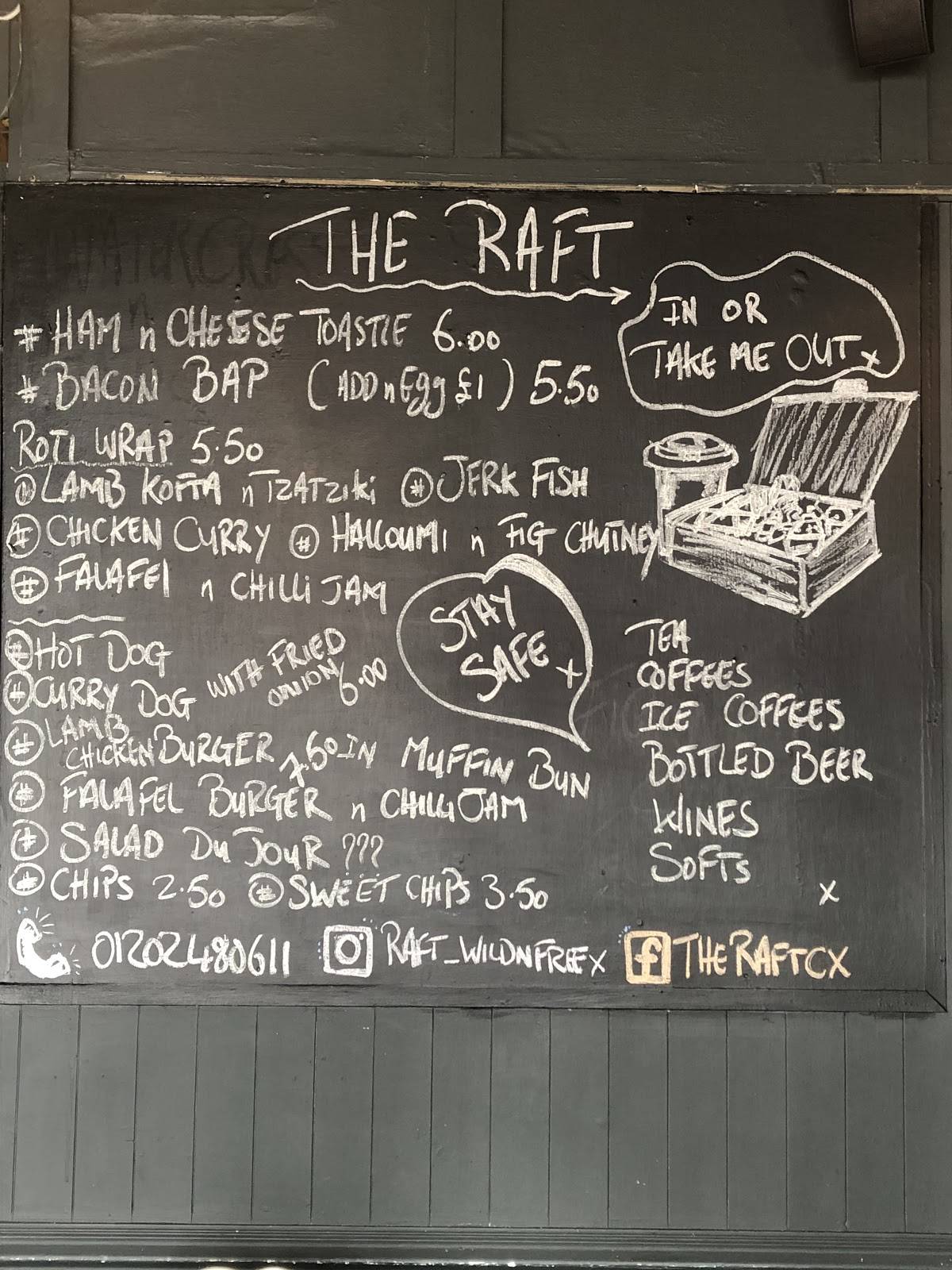 Menu at The Raft at Wild & Free restaurant, Christchurch, 9 Castle St